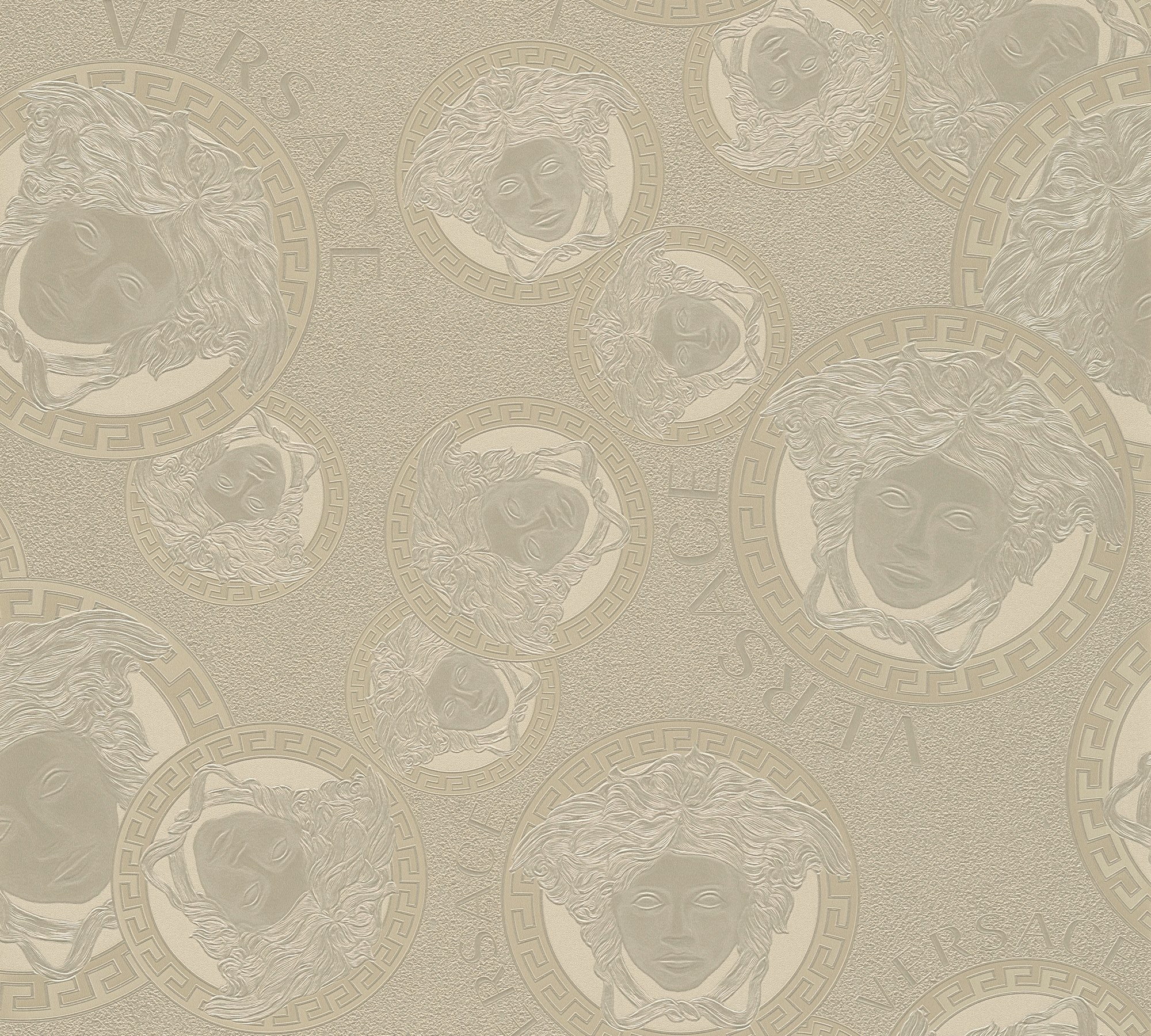 VERSACE V Papel de parede com efeito 3D com efeito metálico By ...