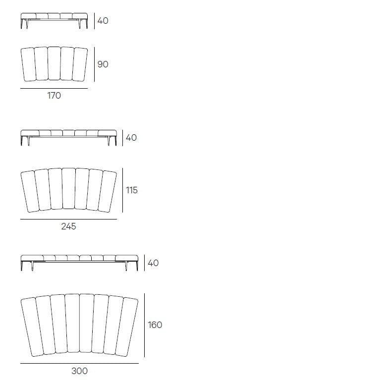 VERTIGO Upholstered fabric bench By Henge | design Massimo Castagna