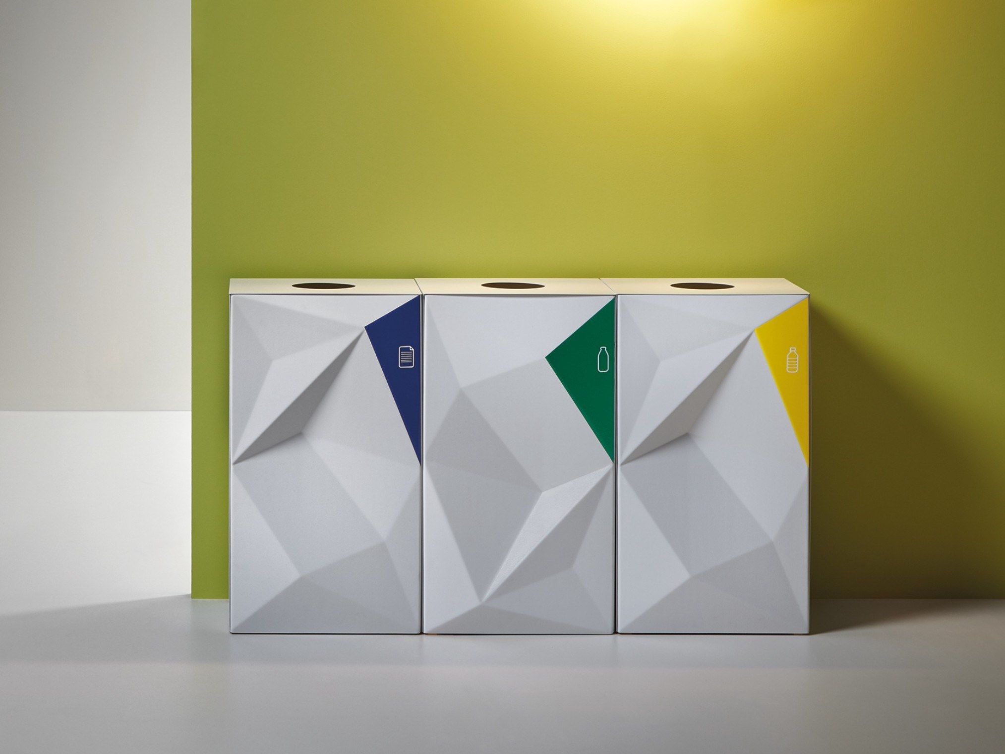 Metal waste paper bin for waste sorting VEVEY By Made Design