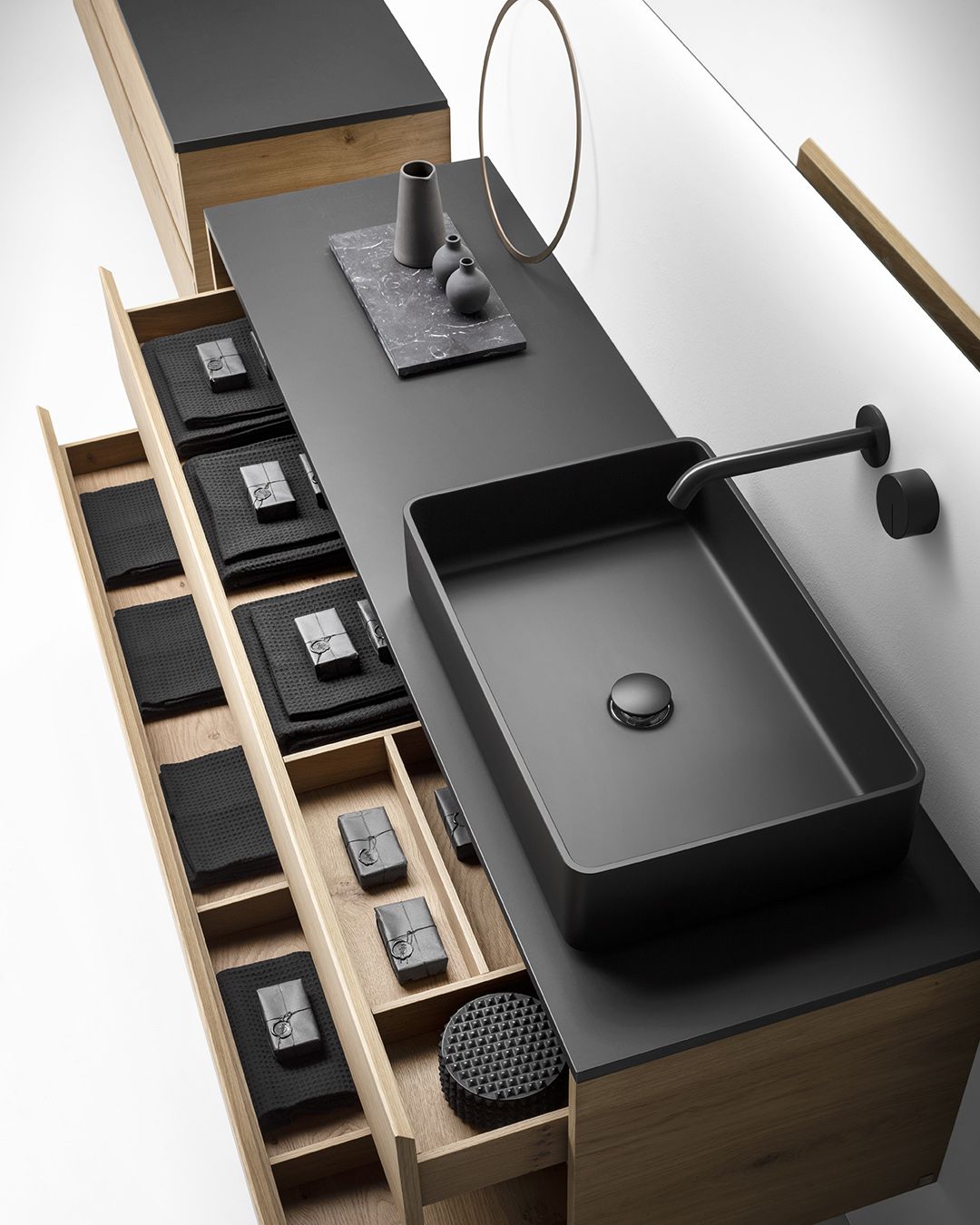 VIAVENETO Single wall-mounted vanity unit with drawers By FALPER