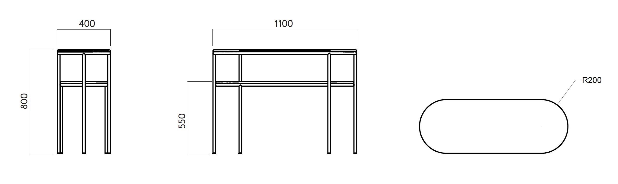 Console table with shelving VICE-VERSA By Cider Edition design Elisabeth Hertzfeld