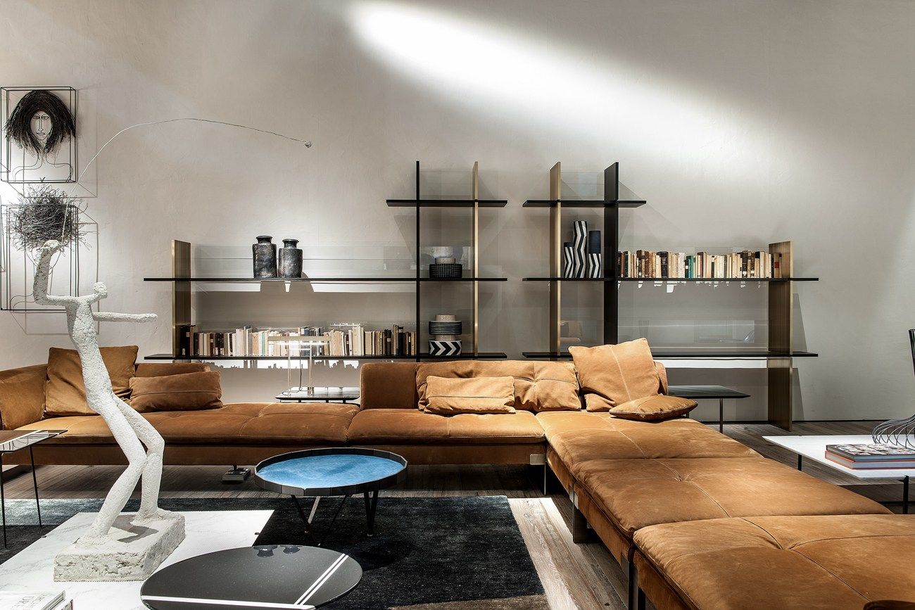 Freestanding glass and aluminium bookcase VICEVERSA By BAXTER design ...