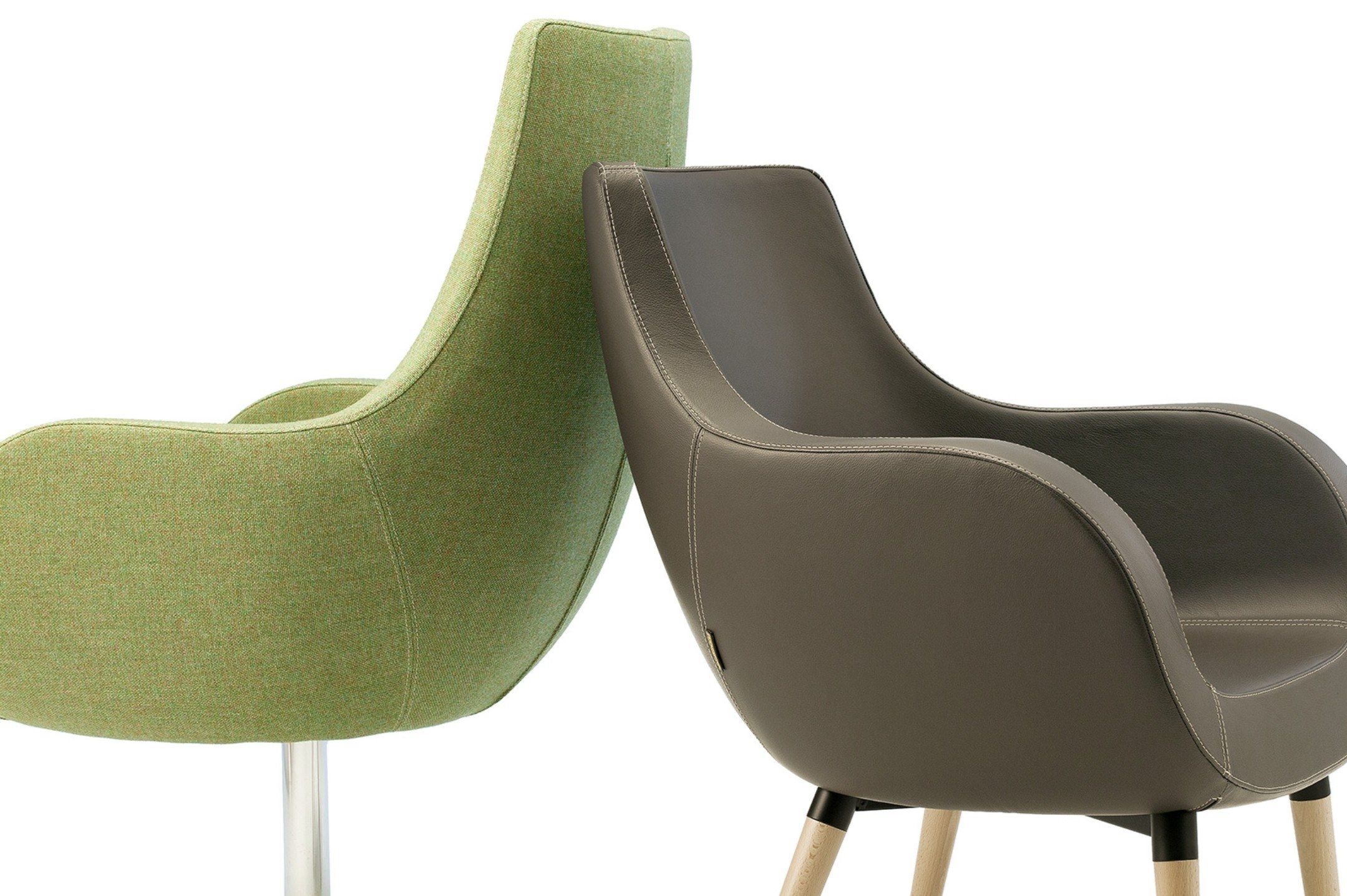 VICTORIA Swivel wool easy chair with armrests By Leyform | design ...