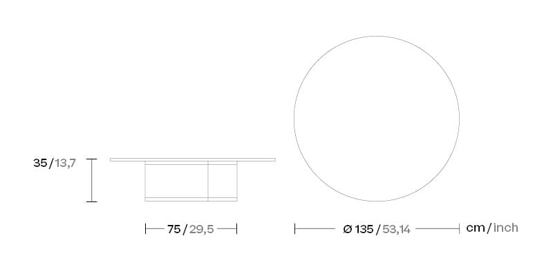 VIMINI Low round coffee table By Kettal | design Patricia Urquiola