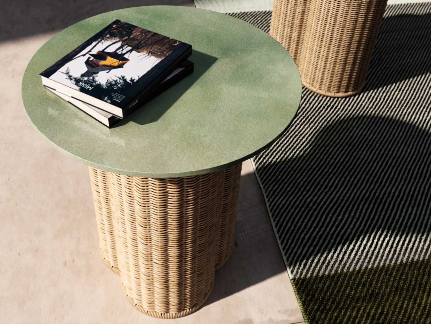 VIMINI Round coffee table By Kettal | design Patricia Urquiola