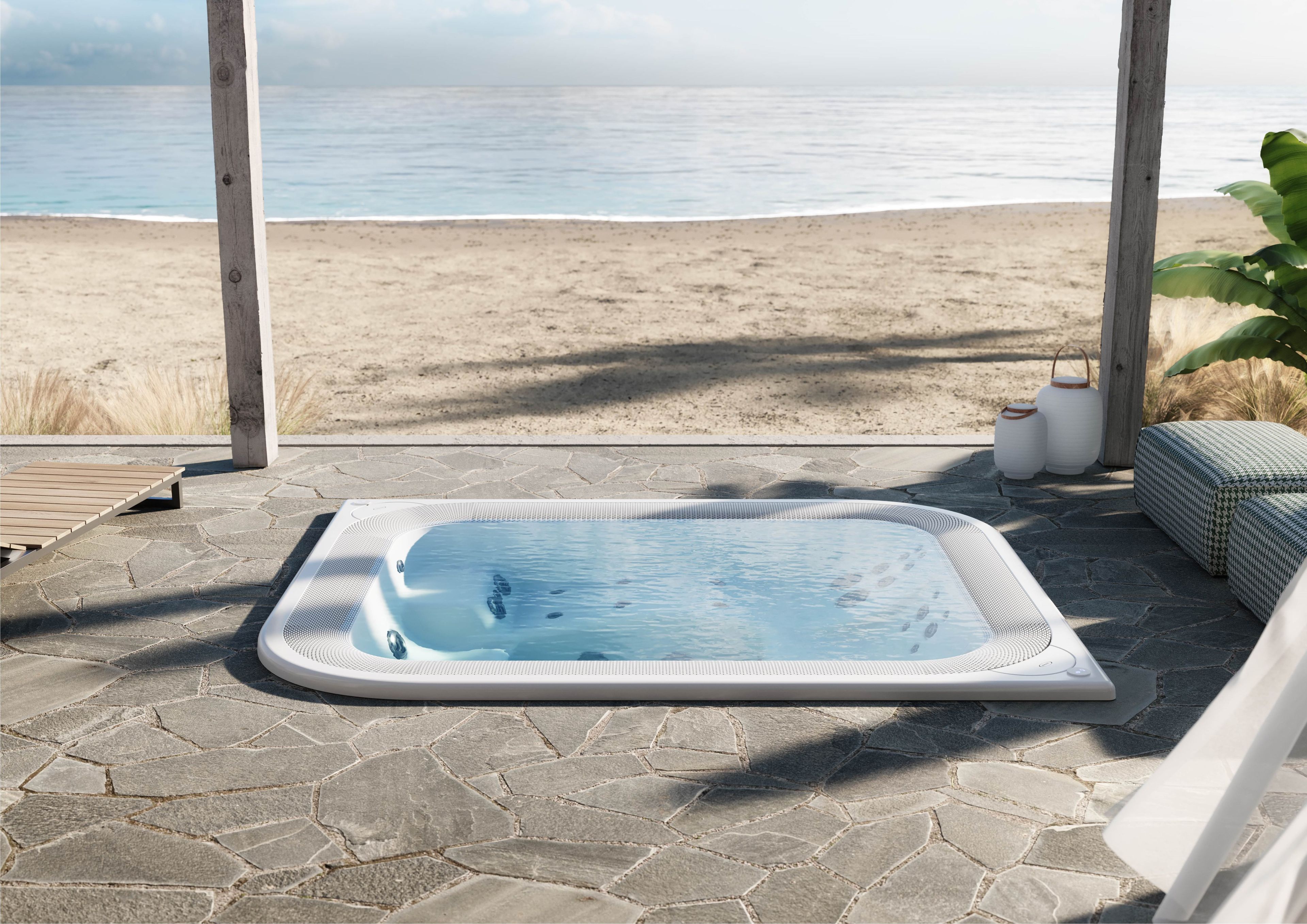 VIRTUS Rectangular hydromassage outdoor acrylic hot tub By Jacuzzi ...