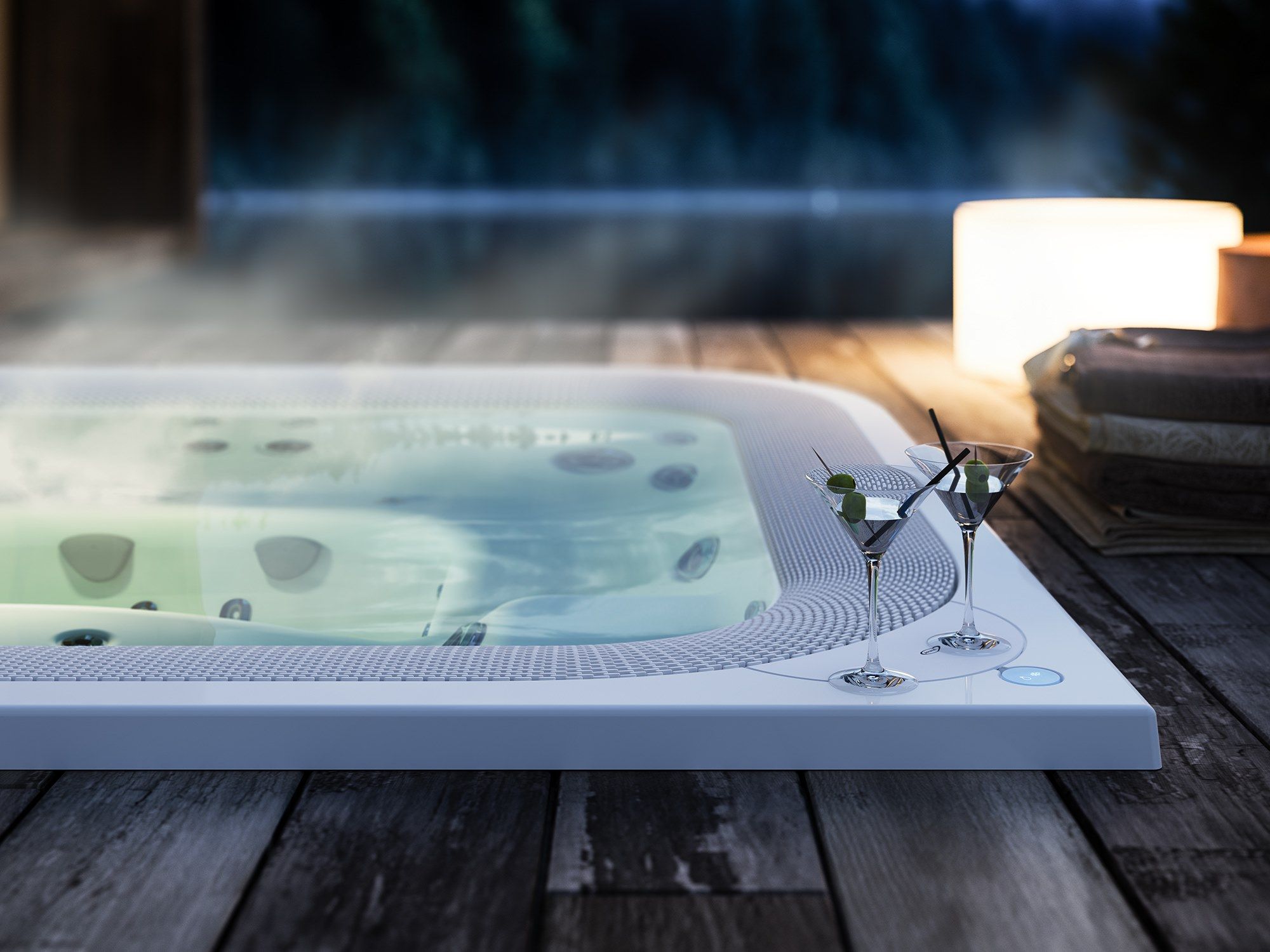 VIRTUS Rectangular hydromassage outdoor acrylic hot tub By Jacuzzi ...