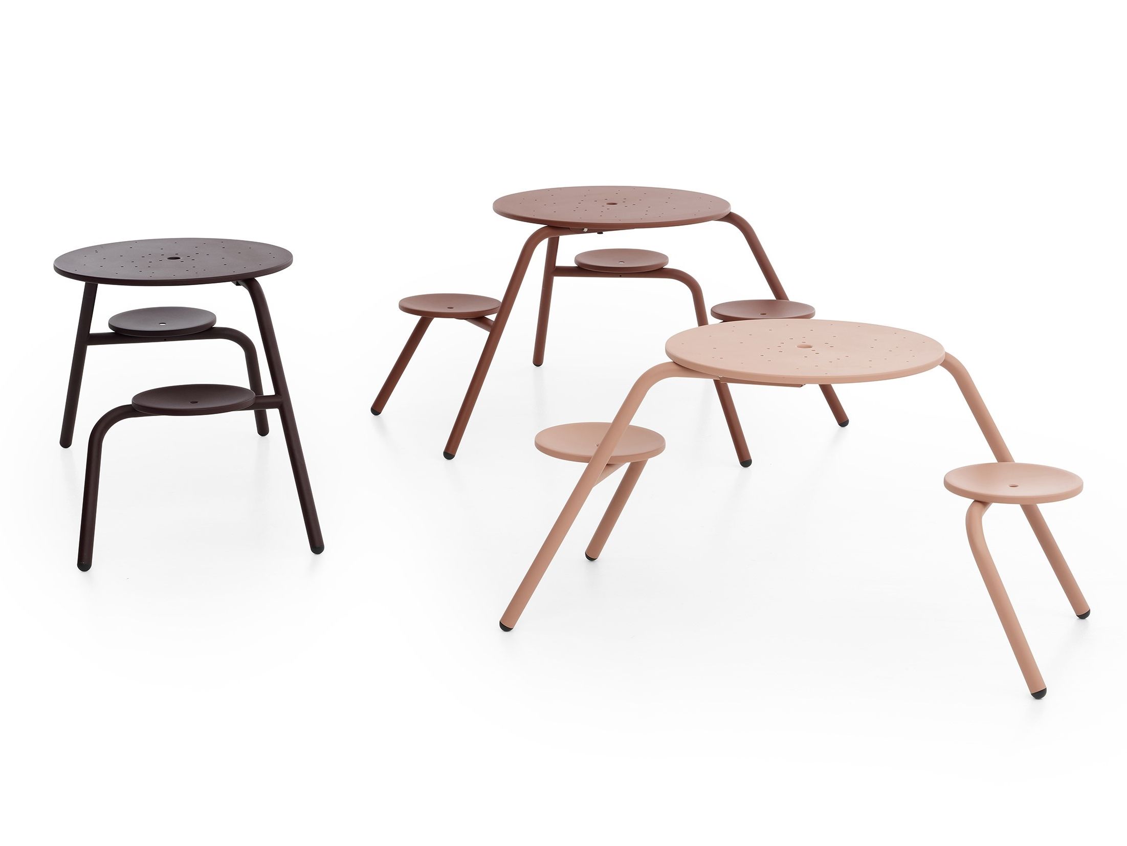 Table for public areas with integrated seats VIRUS 2-SEATER By Extremis ...