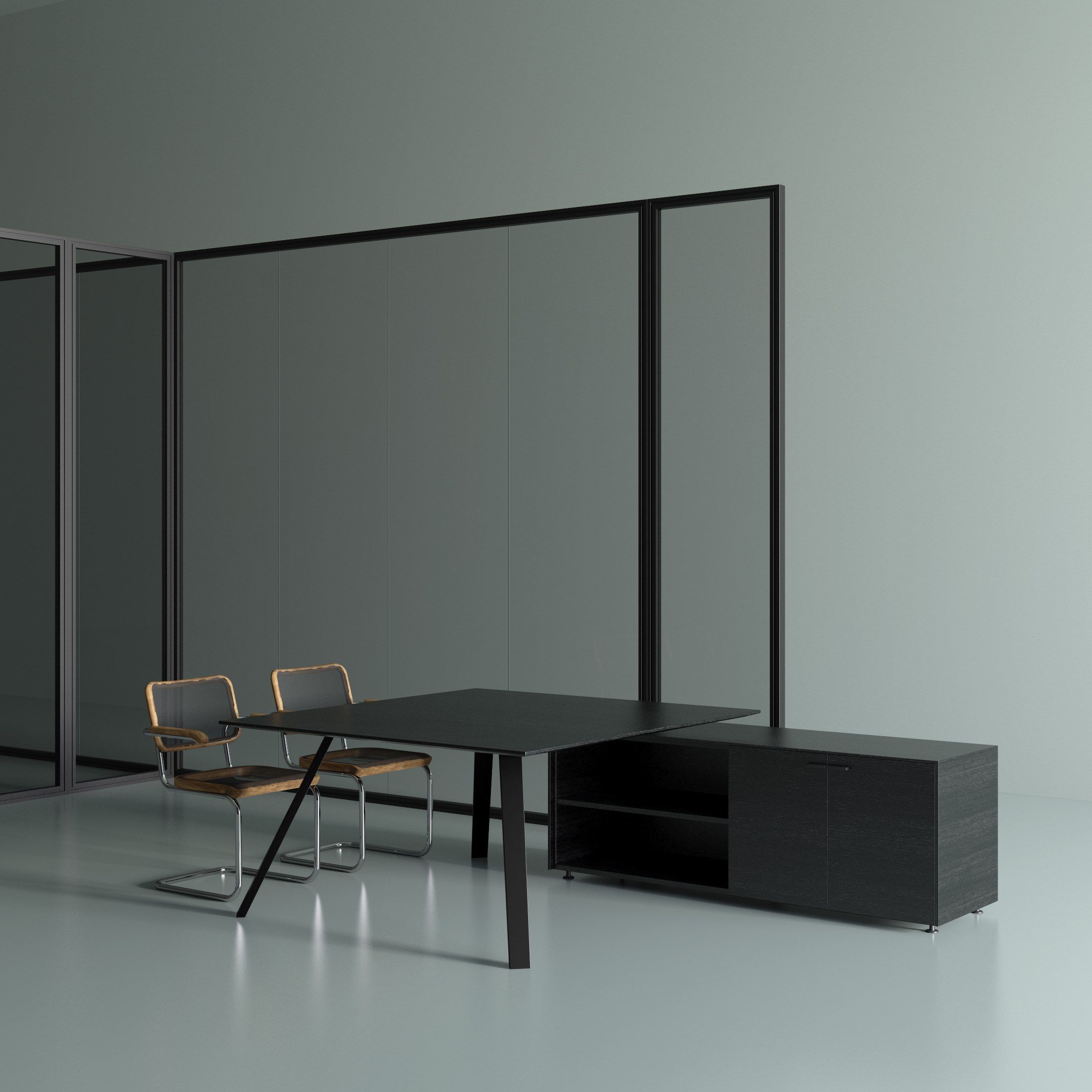 VIS DIRECTIONAL | Office desk with shelves By BK Contract design ...