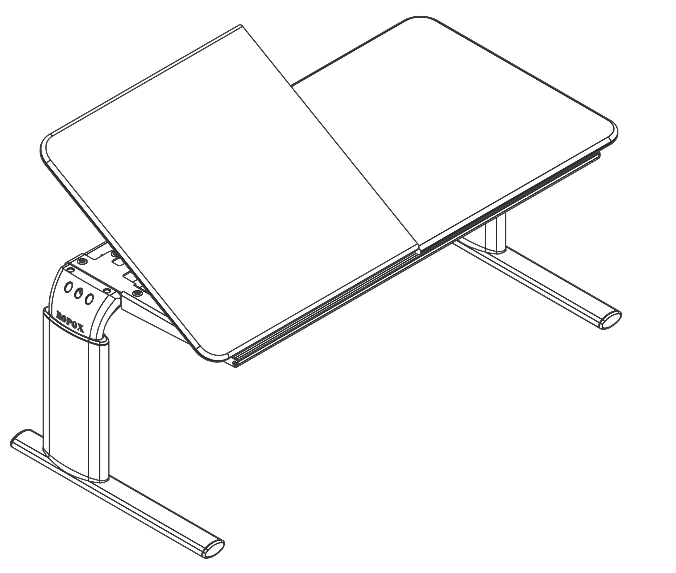 Height-adjustable office desk with electric motion VISION TABLE ...