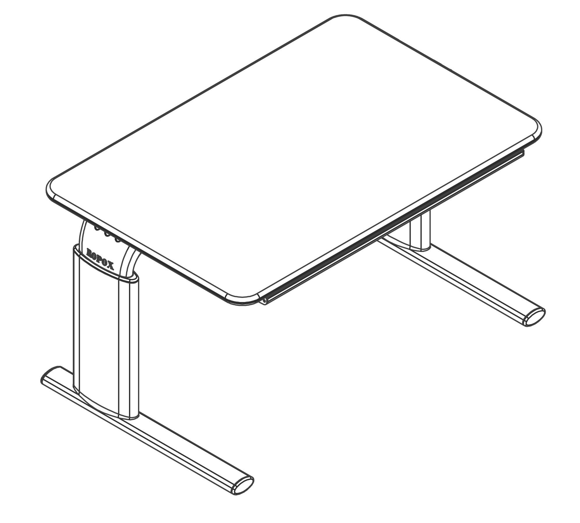 Height-adjustable office desk with electric motion VISION TABLE ...