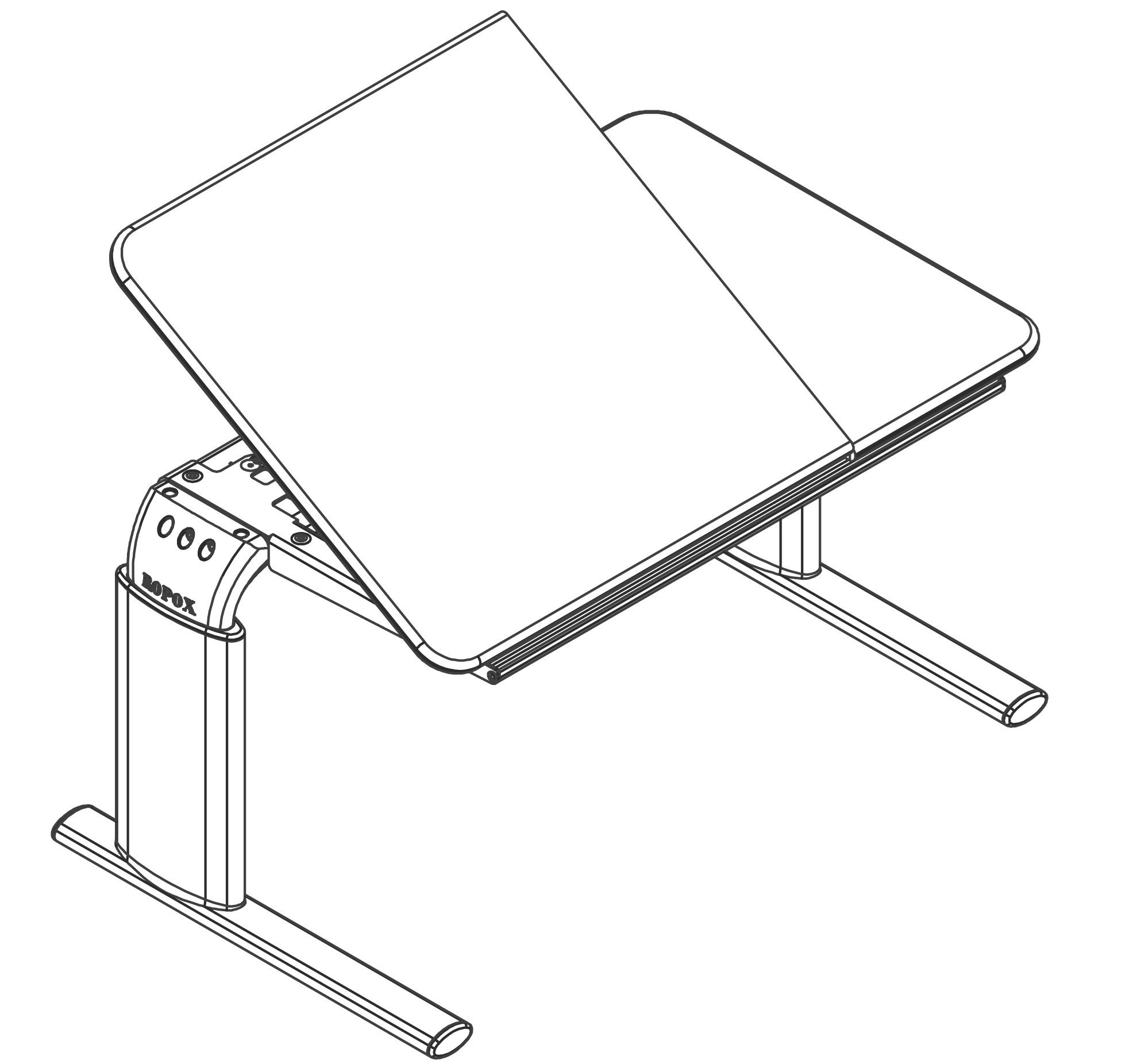 Height-adjustable office desk with electric motion VISION TABLE ...