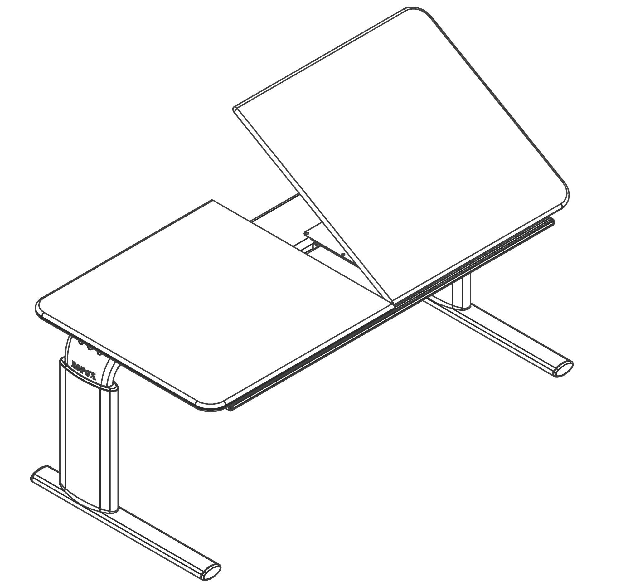 Height-adjustable office desk with electric motion VISION TABLE ...