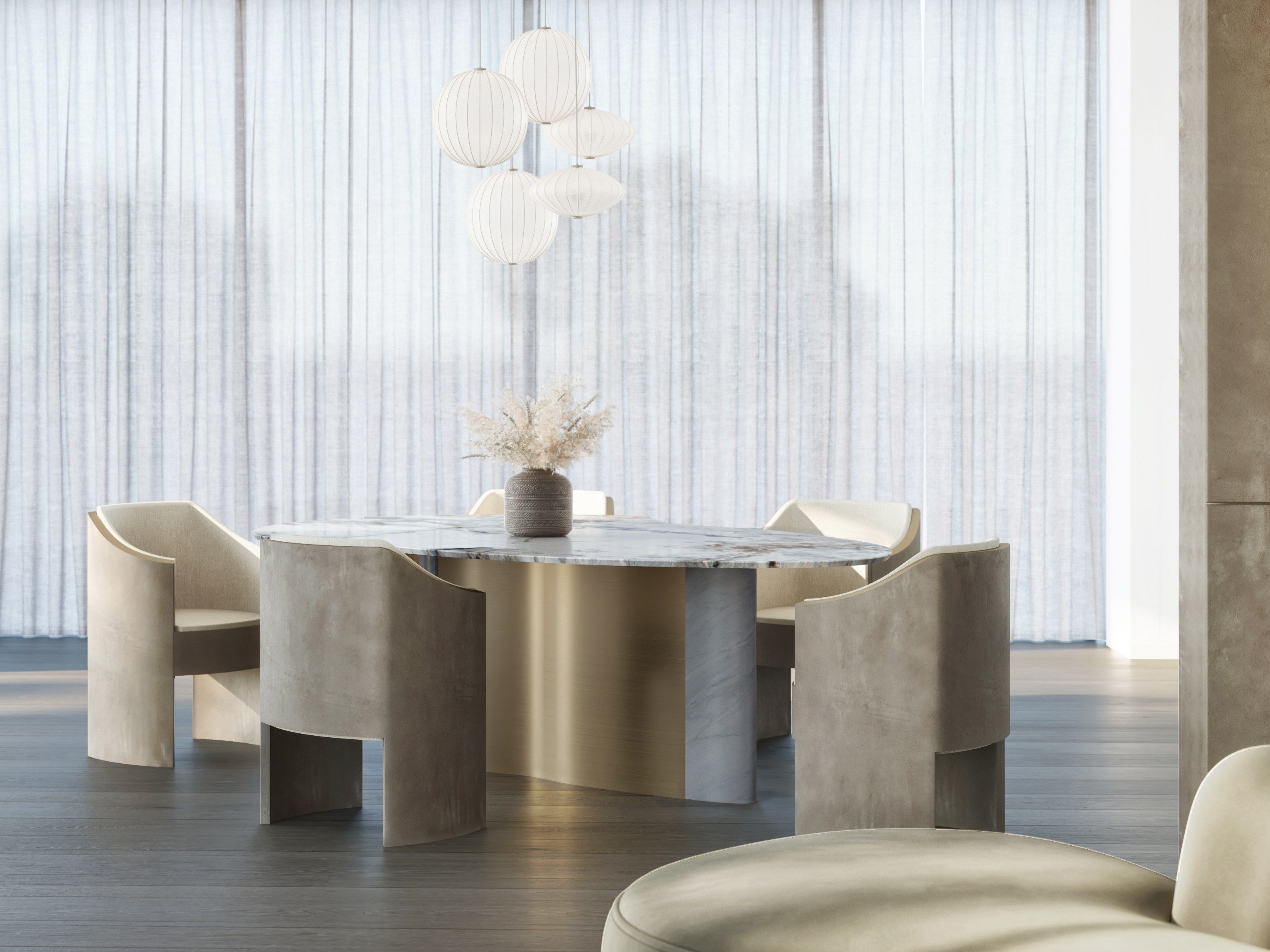 VITALITY Natural stone dining table By Davani | design Annysa LaMantia