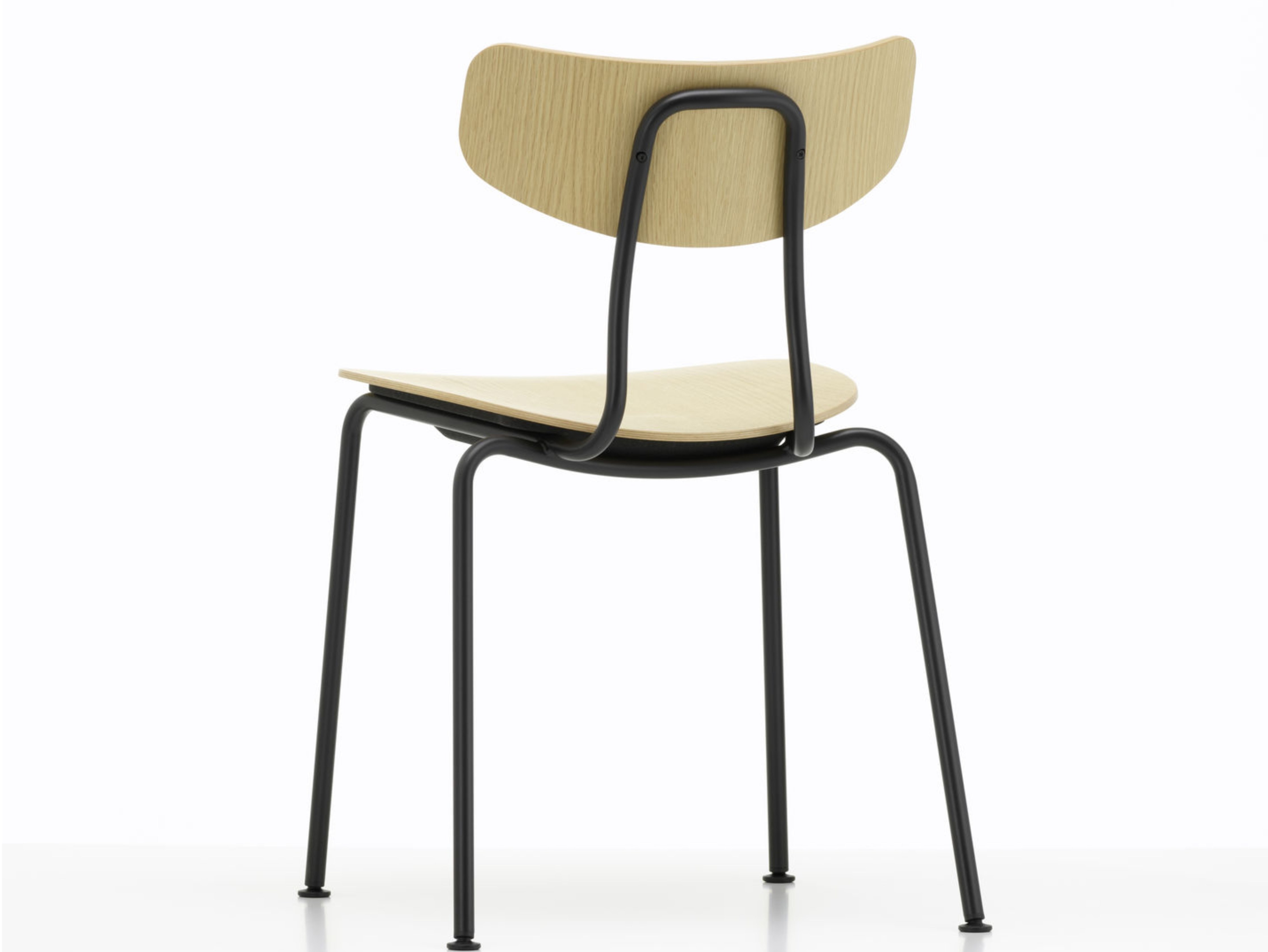 Stackable oak and metal chair VITRA - MOCA By In Stock - Ready to ship ...