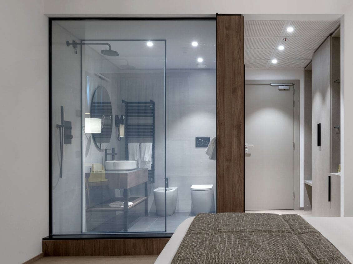 Box doccia / vasca in vetro smart con controllo della privacy VK DESIGN ...