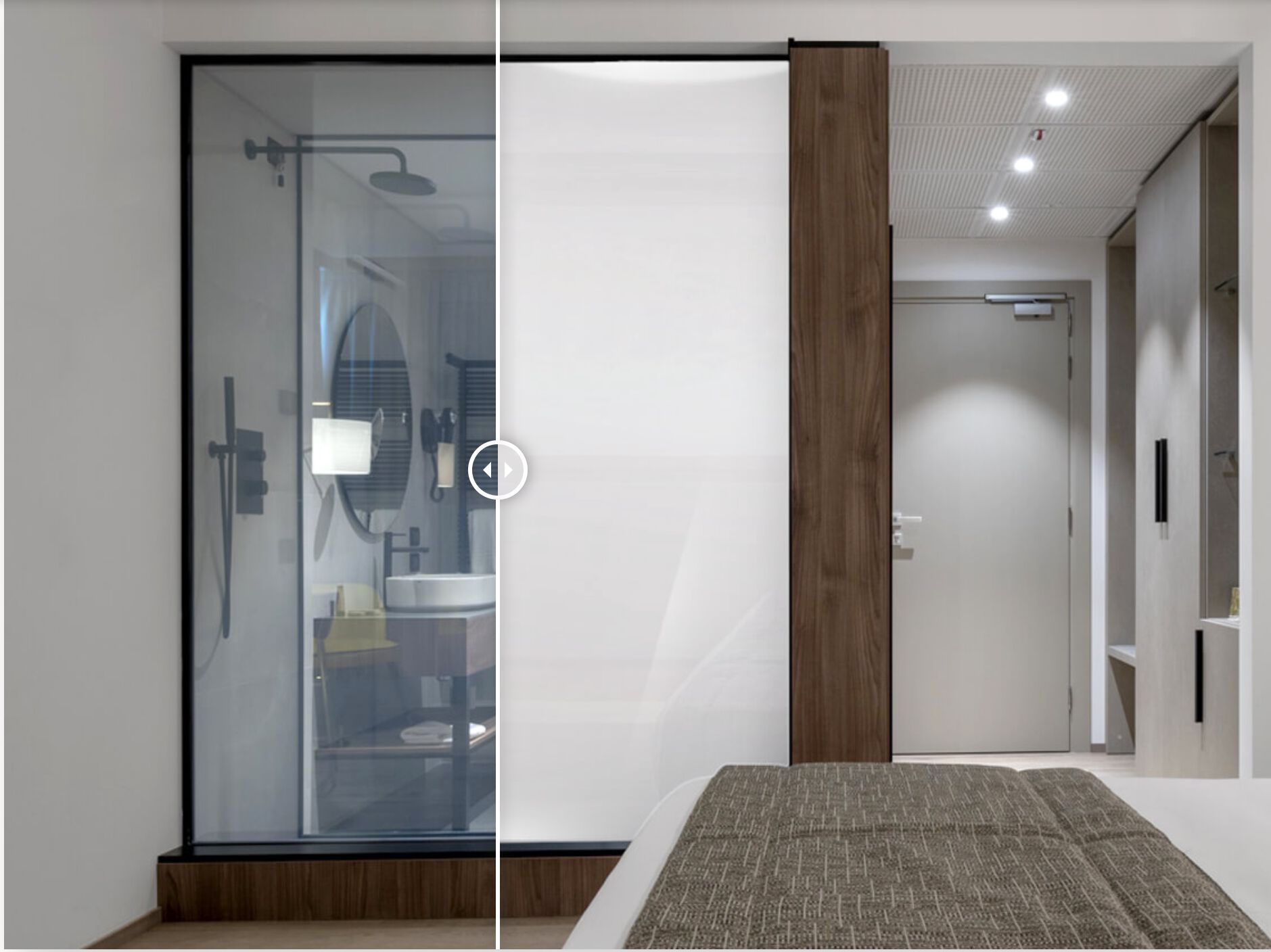 Box doccia / vasca in vetro smart con controllo della privacy VK DESIGN ...