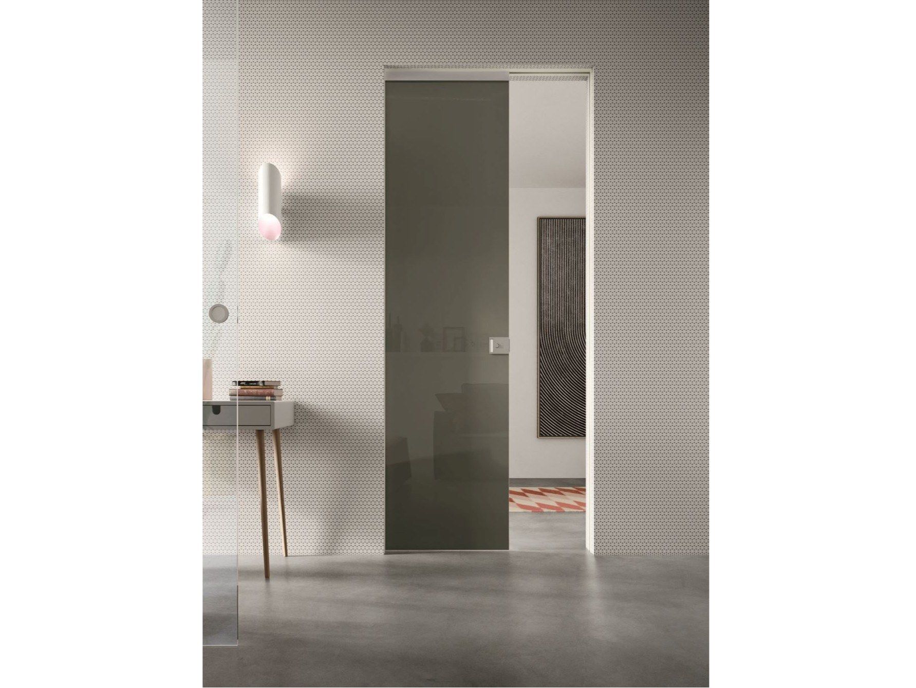 VITRUM-MOVE MINIMA Glass internal pocket sliding door By BLUINTERNI