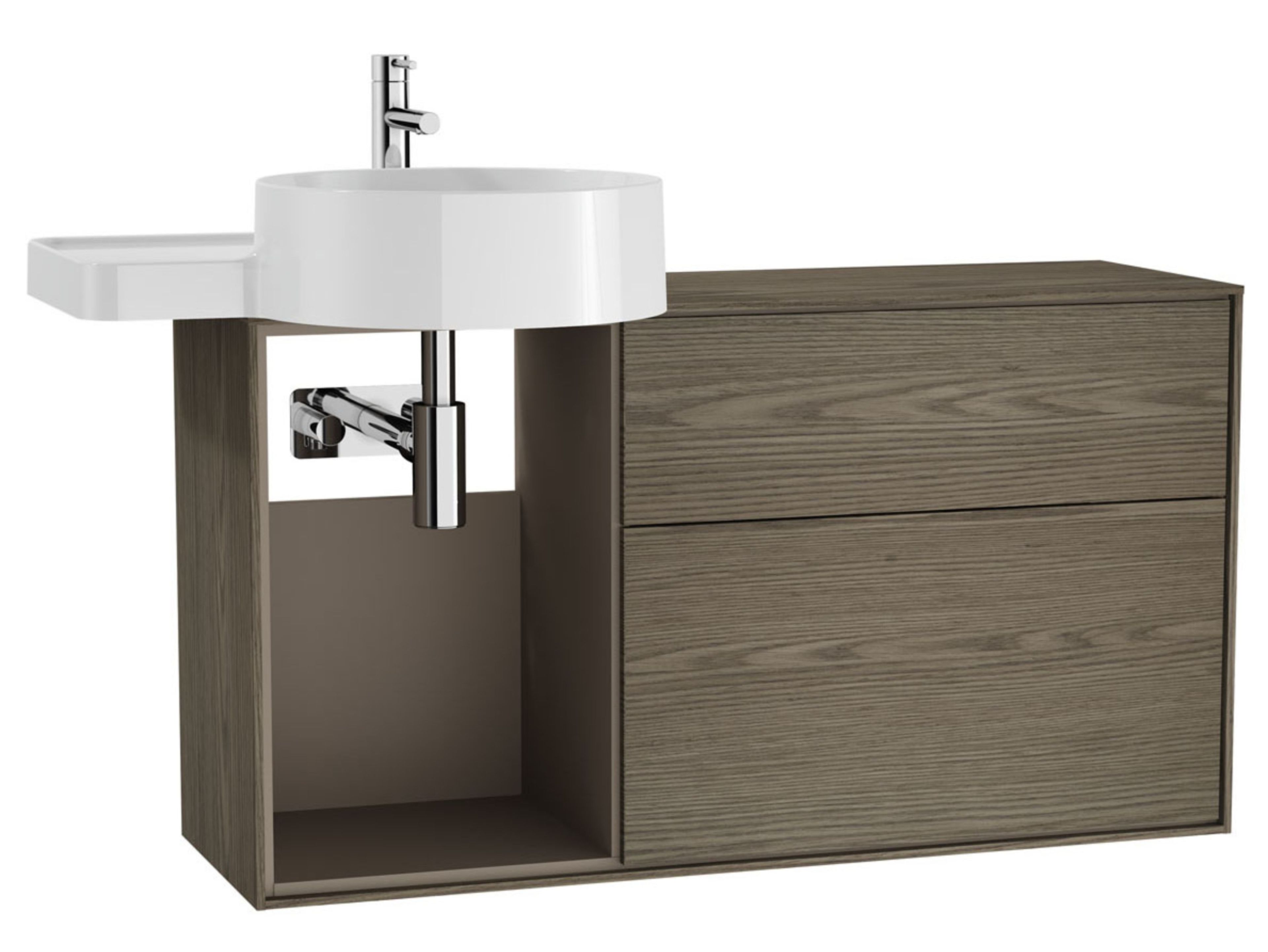 VOYAGE FOR COUNTERTOP WASHBASIN Wall-mounted wooden vanity unit with ...