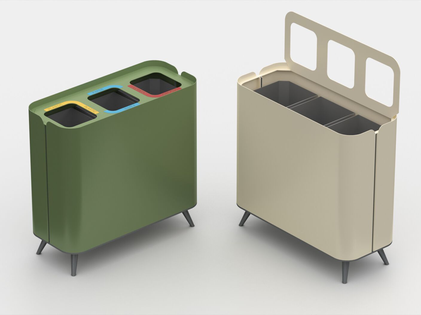 RETRÒ Portarifiuti in acciaio zincato per raccolta differenziata By ...