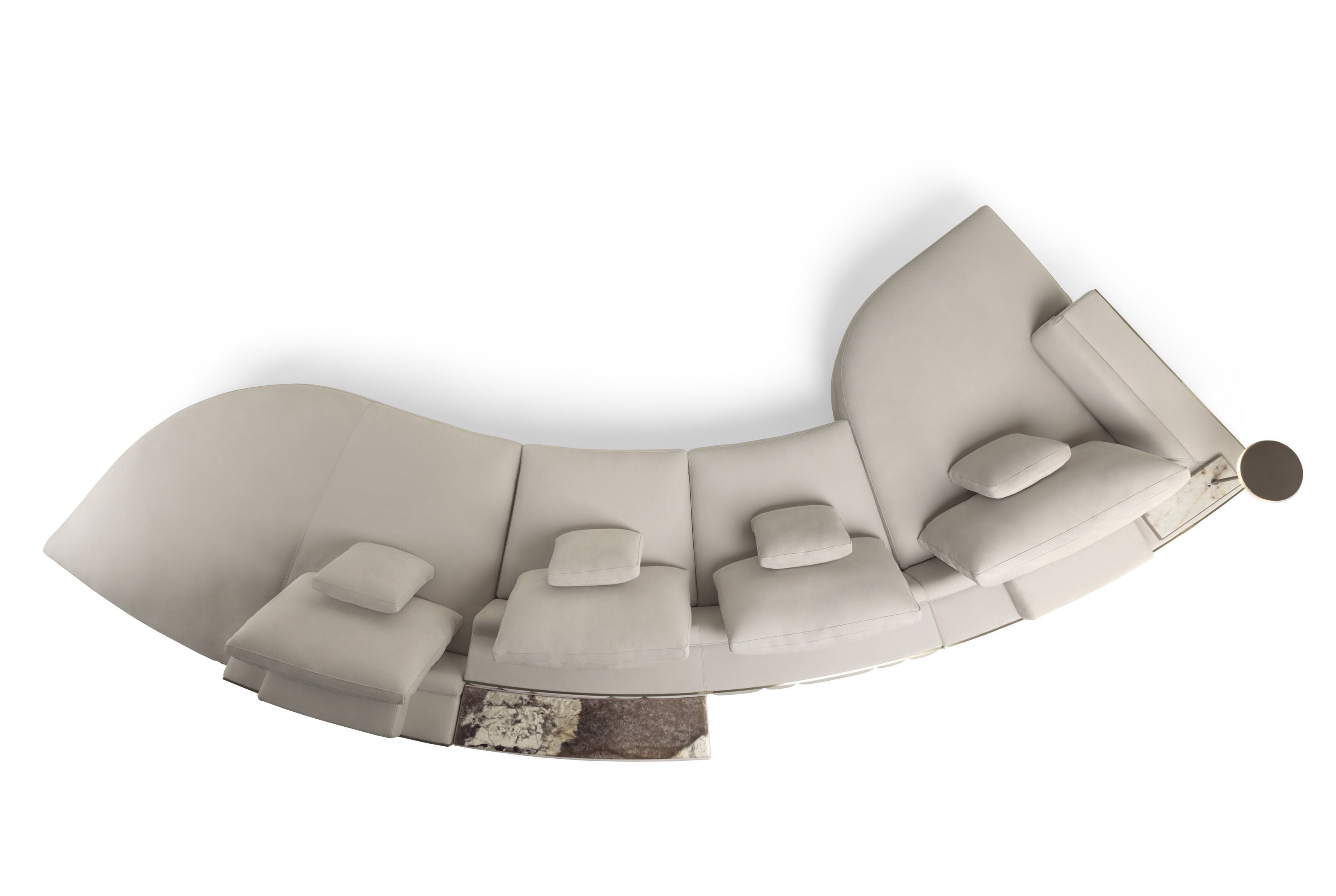 BABYLON RACK CIRCLE Curved modular leather sofa By Visionnaire | design ...