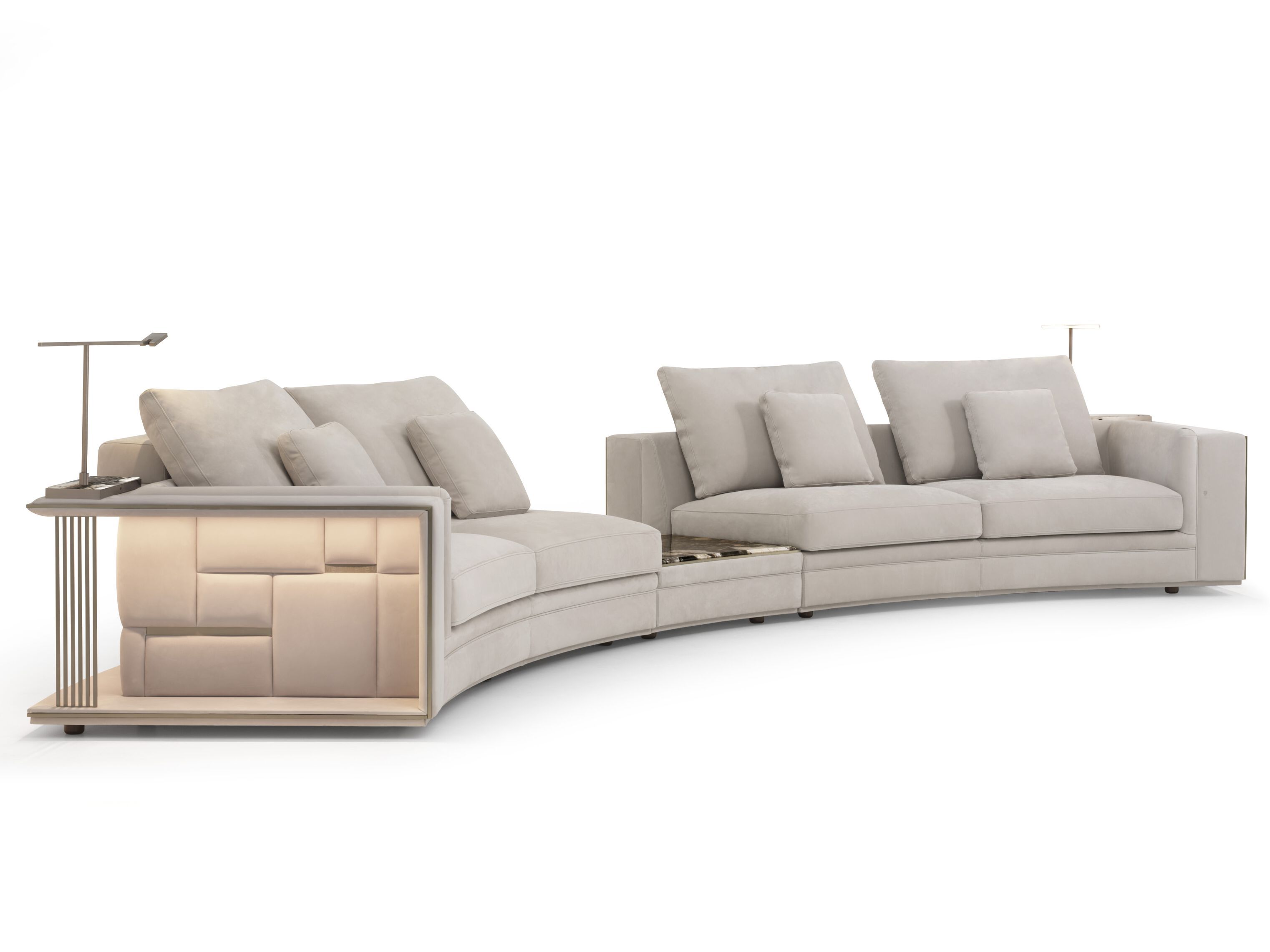 BABYLON RACK CIRCLE Curved modular leather sofa By Visionnaire | design ...