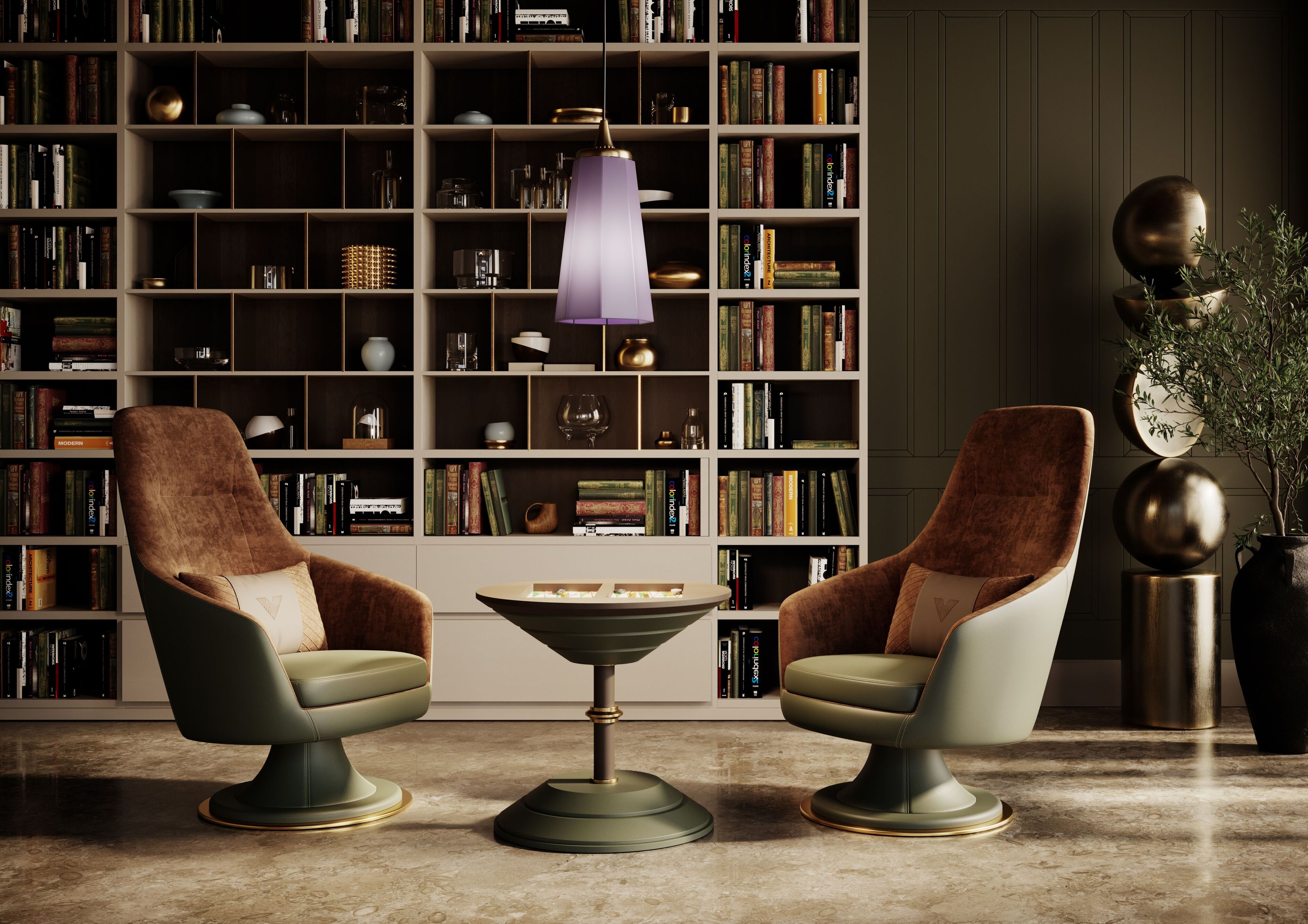 GOEMON Round backgammon table By Vismara Design