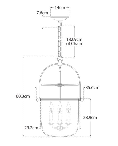 LORFORD SMALL SMOKE BELL LANTERN Smoke Bell Lantern in Aged Iron with ...