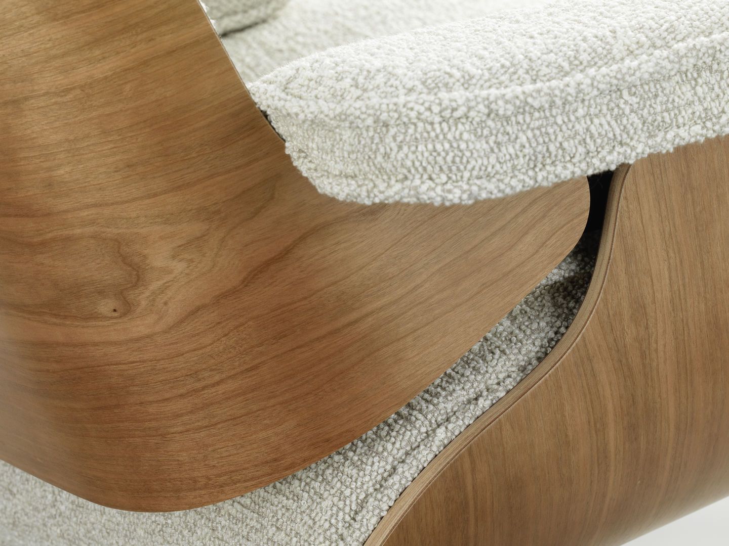 EAMES LOUNGE CHAIR & OTTOMAN NUBIA Swivel fabric armchair with ...