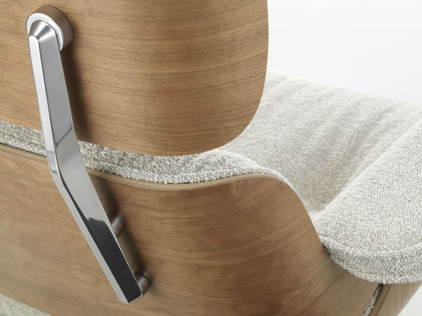 EAMES LOUNGE CHAIR & OTTOMAN NUBIA Swivel fabric armchair with ...