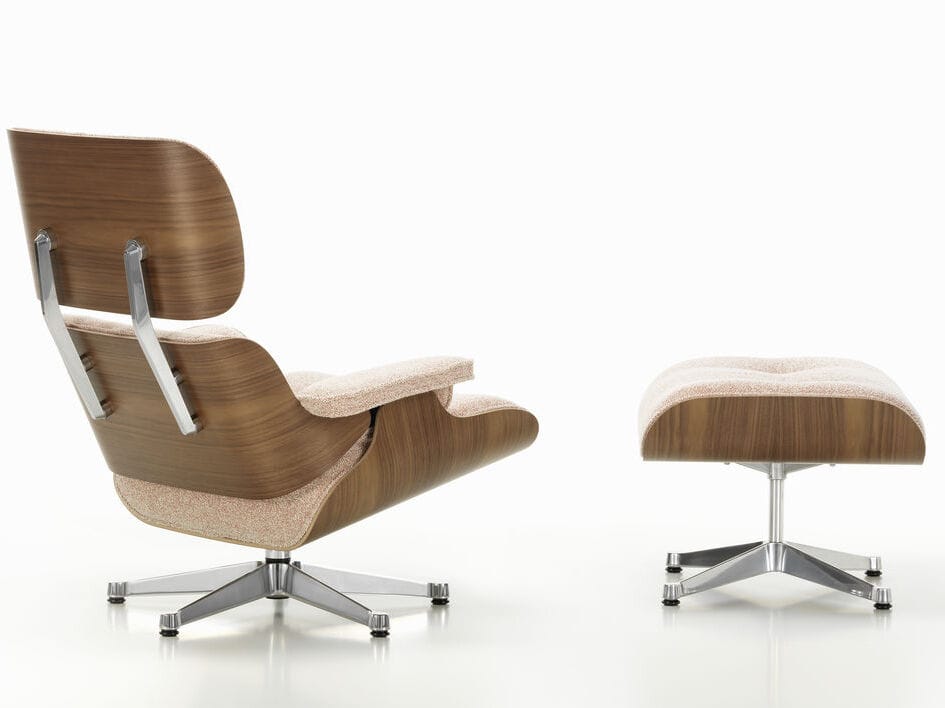 EAMES LOUNGE CHAIR & OTTOMAN NUBIA Swivel fabric armchair with ...