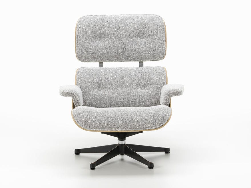 EAMES LOUNGE CHAIR NUBIA Swivel fabric armchair with armrests By Vitra ...