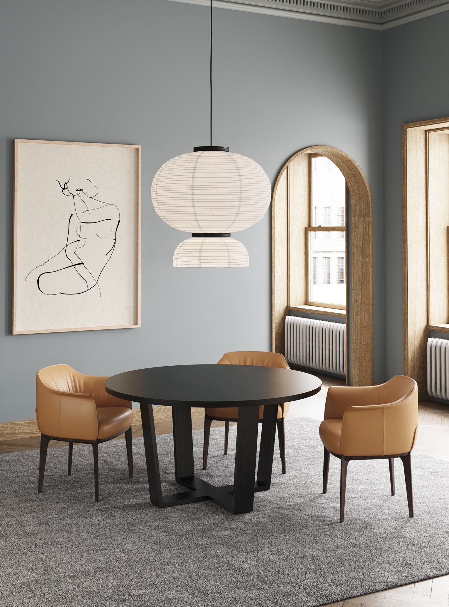 W MEETING Round wooden meeting table with cable management By BK ...