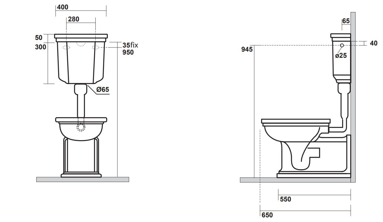 WALDORF 4182/4183 External ceramic WC cistern By Kerasan | design ...