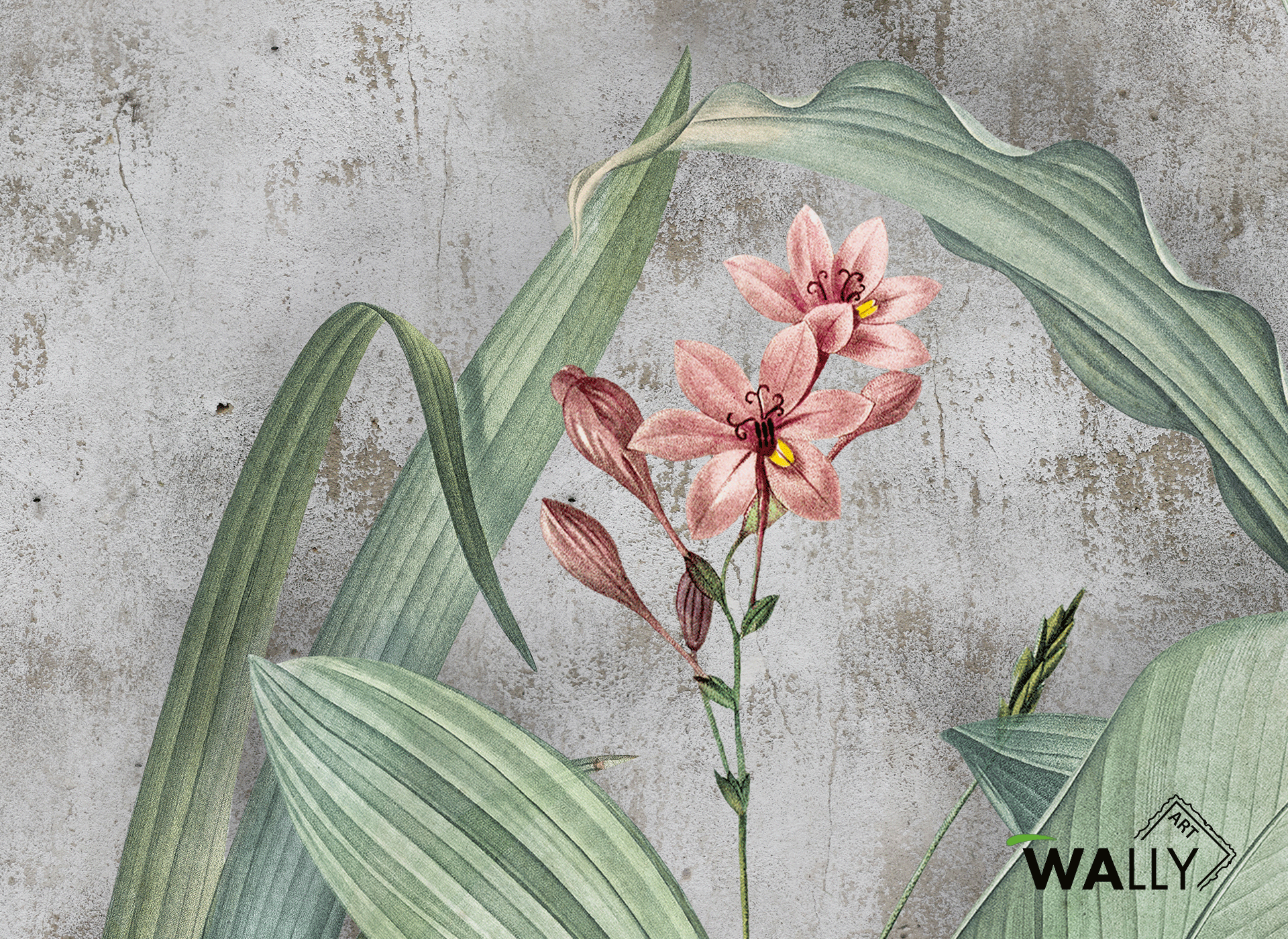 Fire retardant washable nonwoven wallpaper with floral pattern WALLACE ...