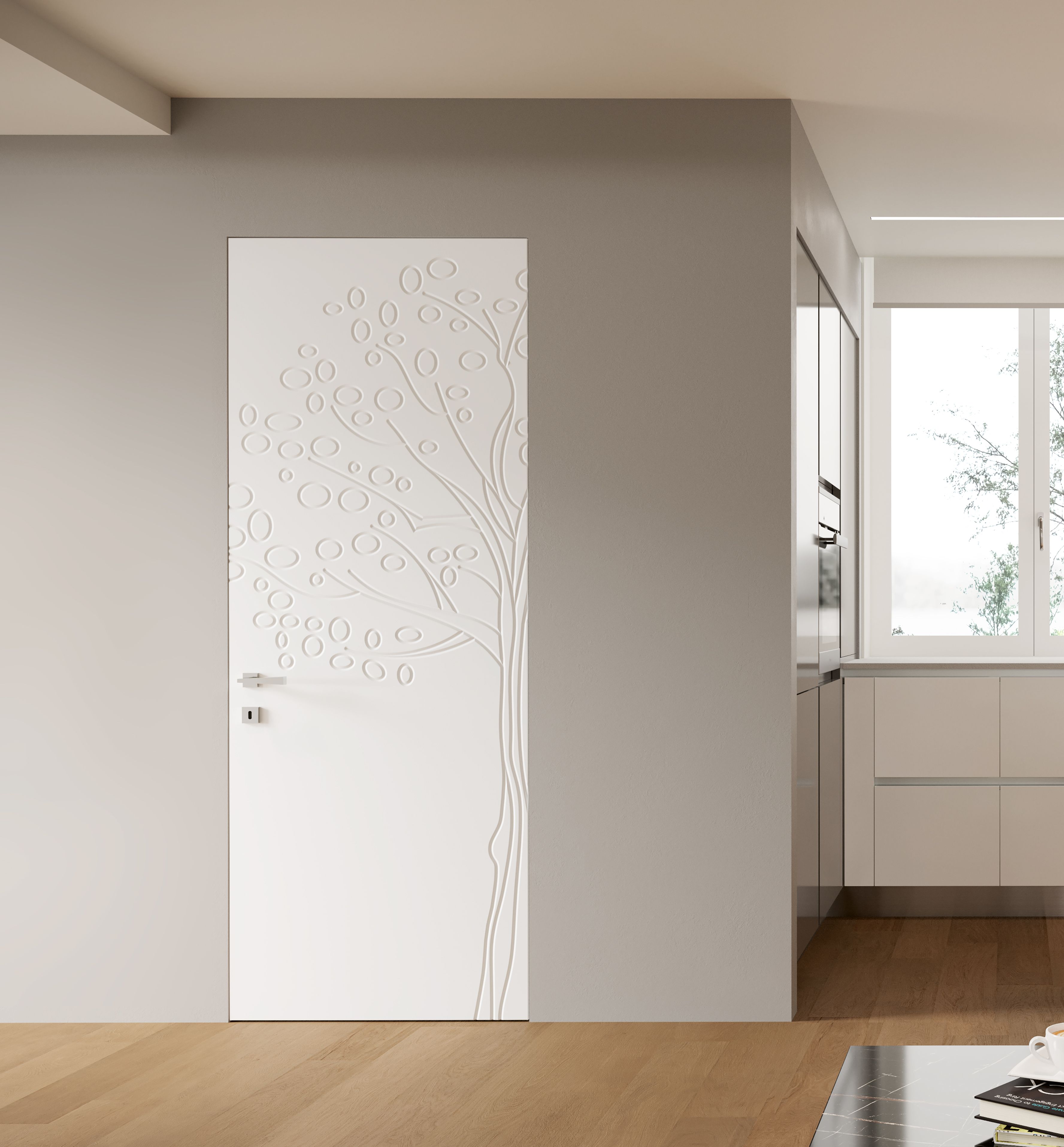 Porta a battente a filo muro senza telaio WALLDOOR NATURA By Bertolotto ...