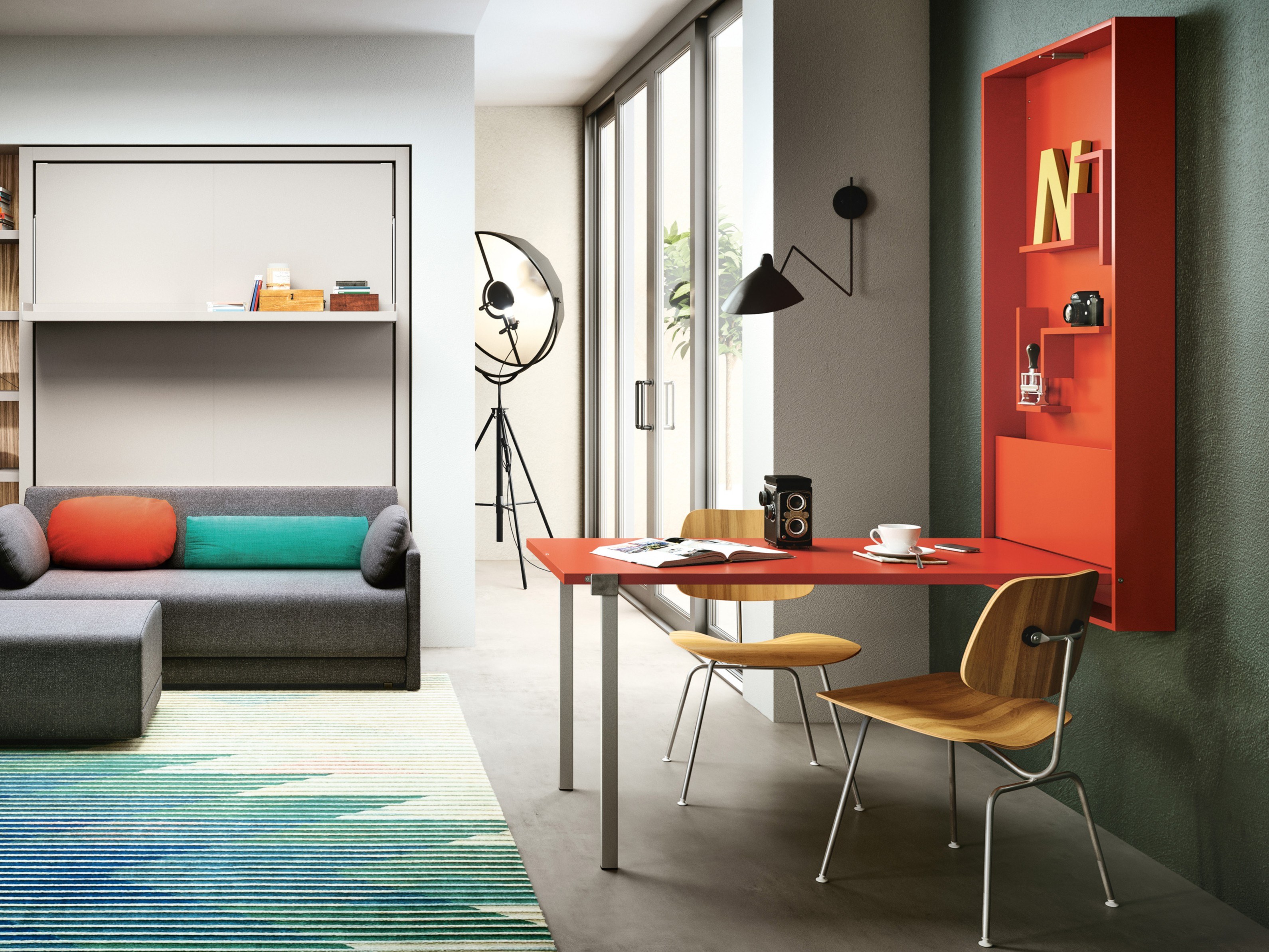 WALLY Drop-leaf rectangular table By CLEI