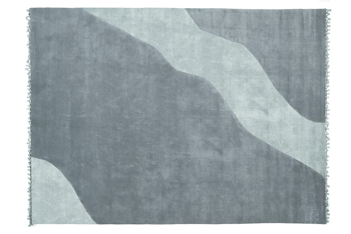 Handmade rectangular wool rug WATER By Bodema design Giuseppe Manzoni