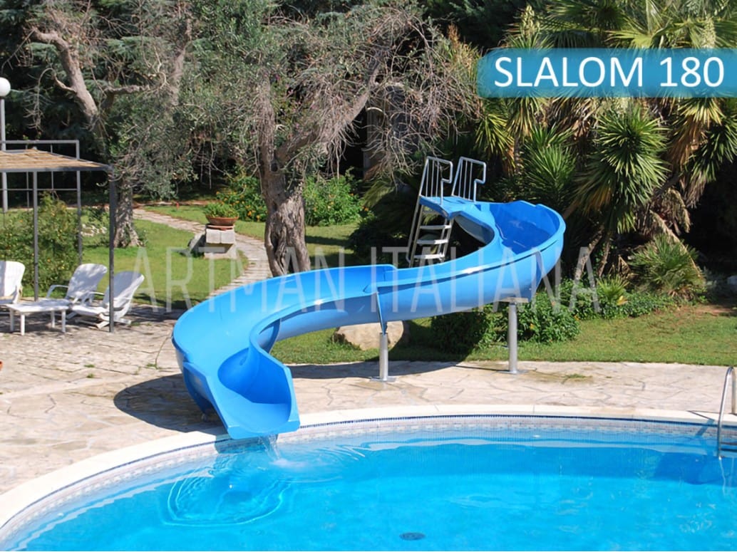 Fiberglass Rapid water slide WATERSLIDE SLALOM180 By ARTMAN ITALIANA
