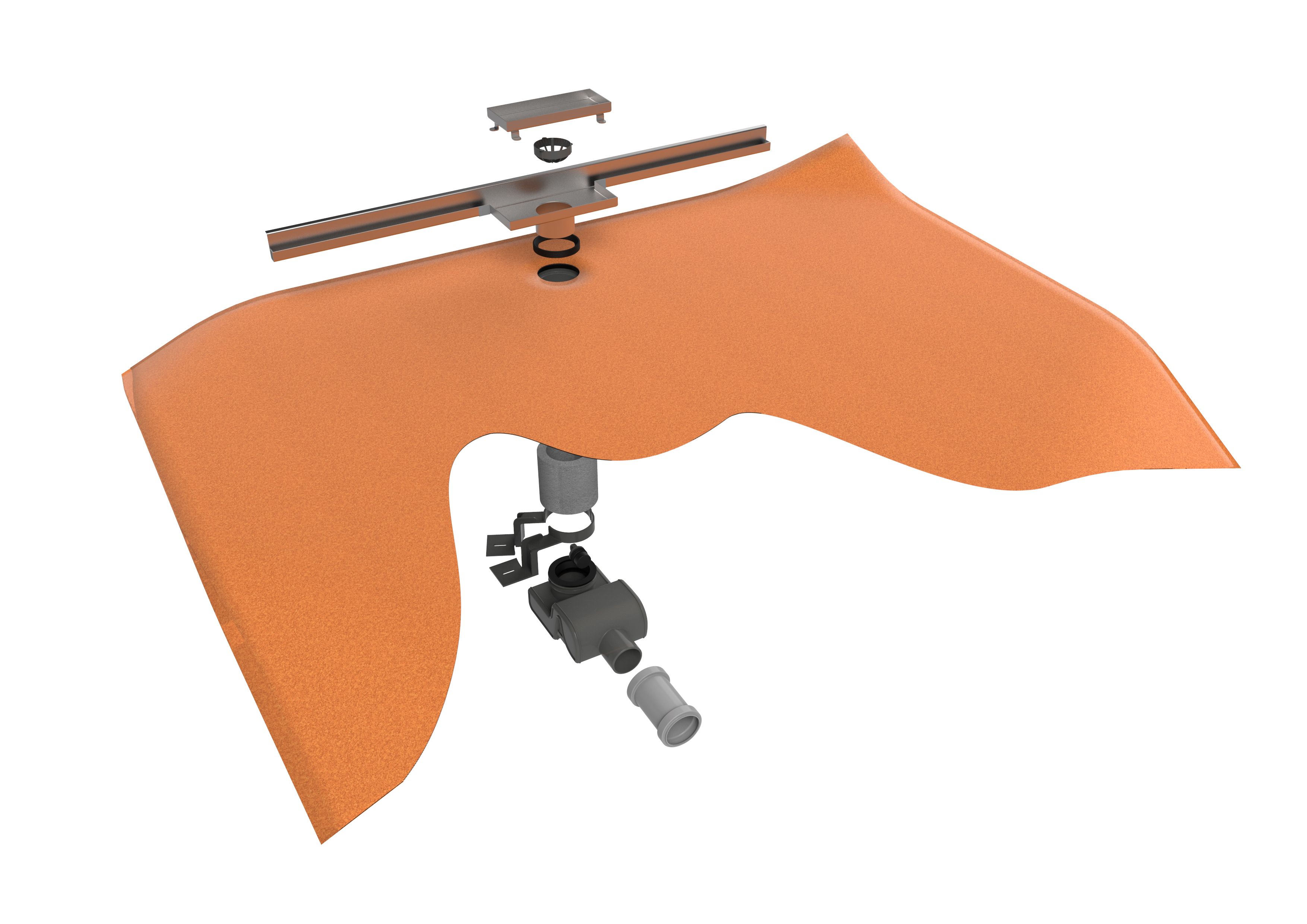 Rigole de douche en acier inoxydable WATERSTOP WALL TILE By ESS Easy Drain