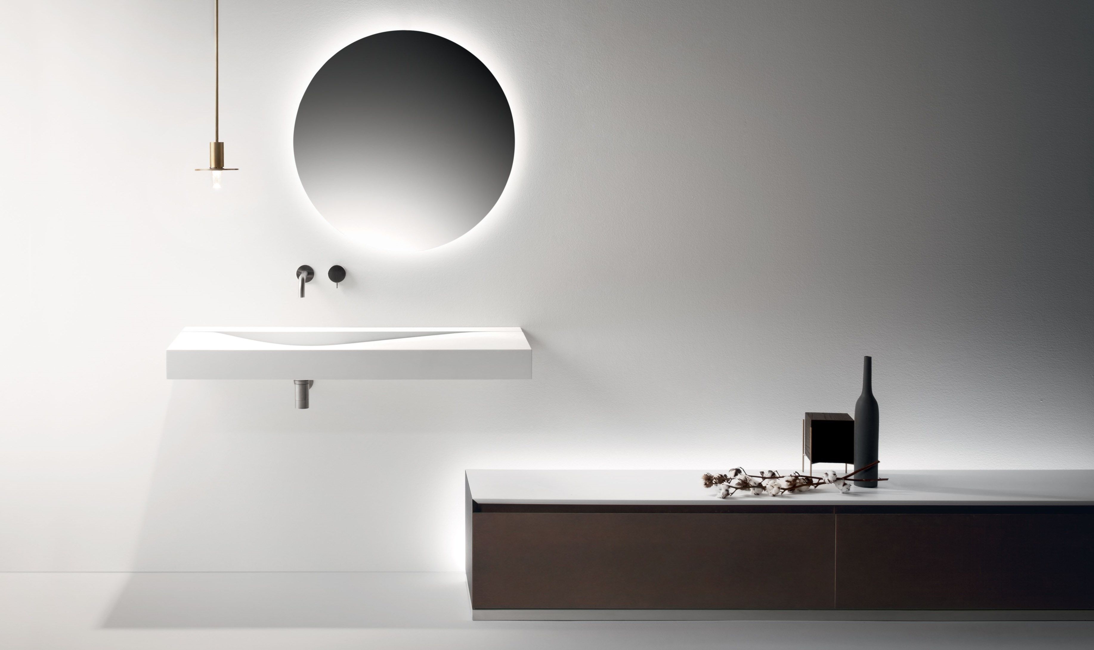 Lavabo rettangolare sospeso in Cristalplant® WAVE By FALPER design ...