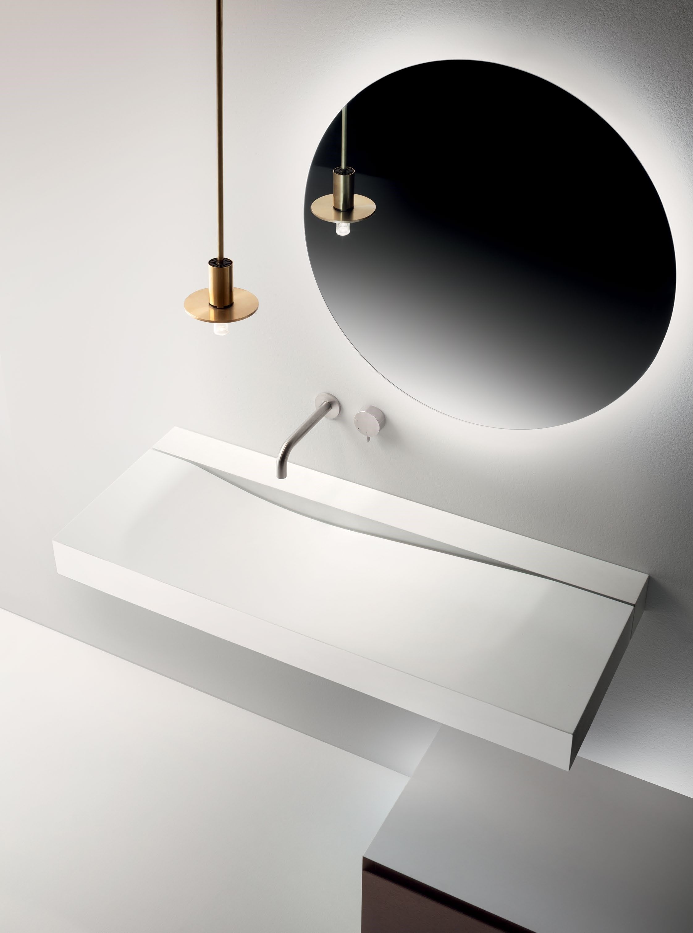 Rectangular wall-mounted Cristalplant® washbasin WAVE By FALPER design ...