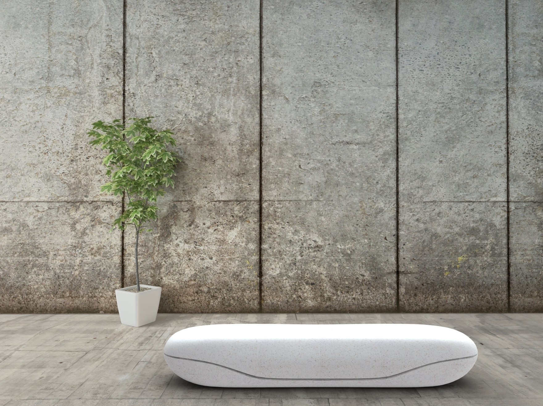 WAVE Backless reconstructed stone bench By Manufatti Viscio