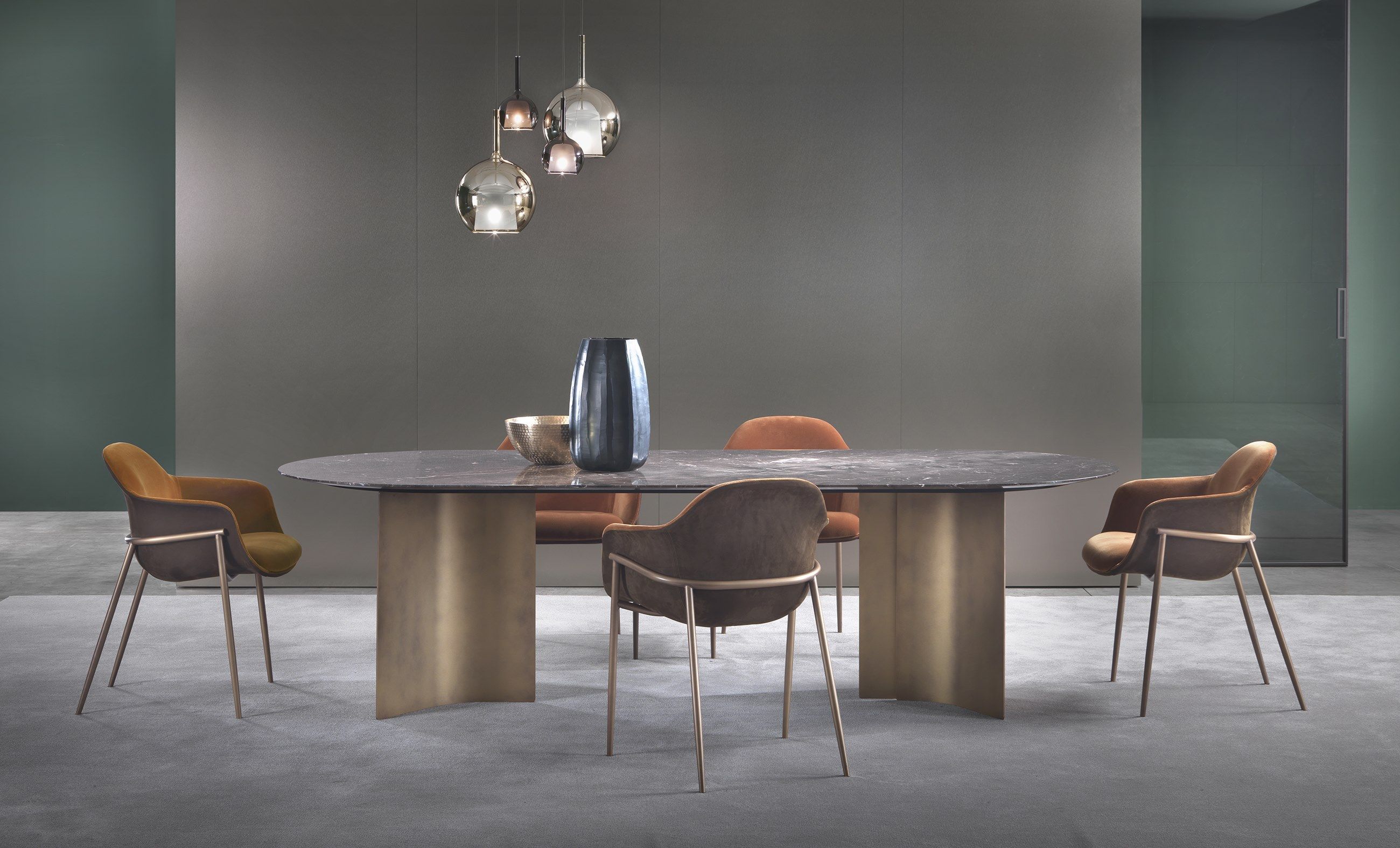 WAVE Oval marble table By Marelli | design Luca Erba