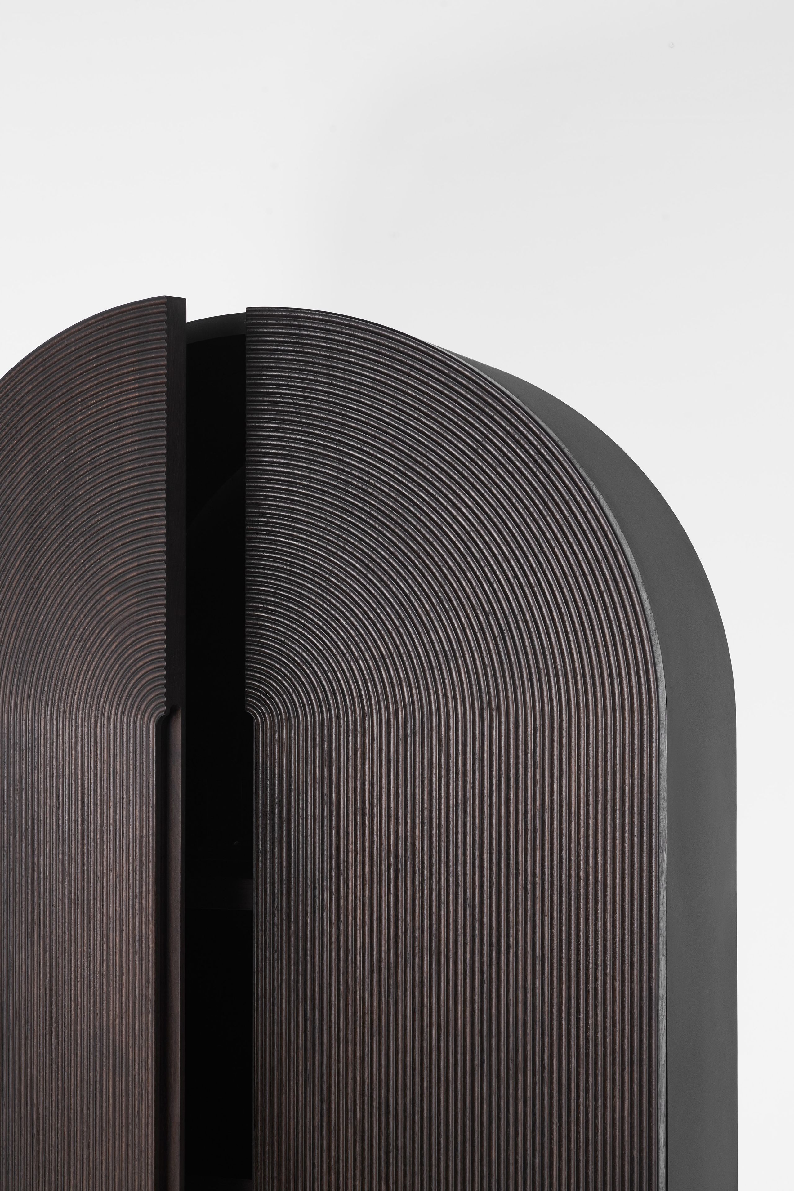 WAVES Solid wood bar cabinet with integrated lighting By Milla & Milli ...