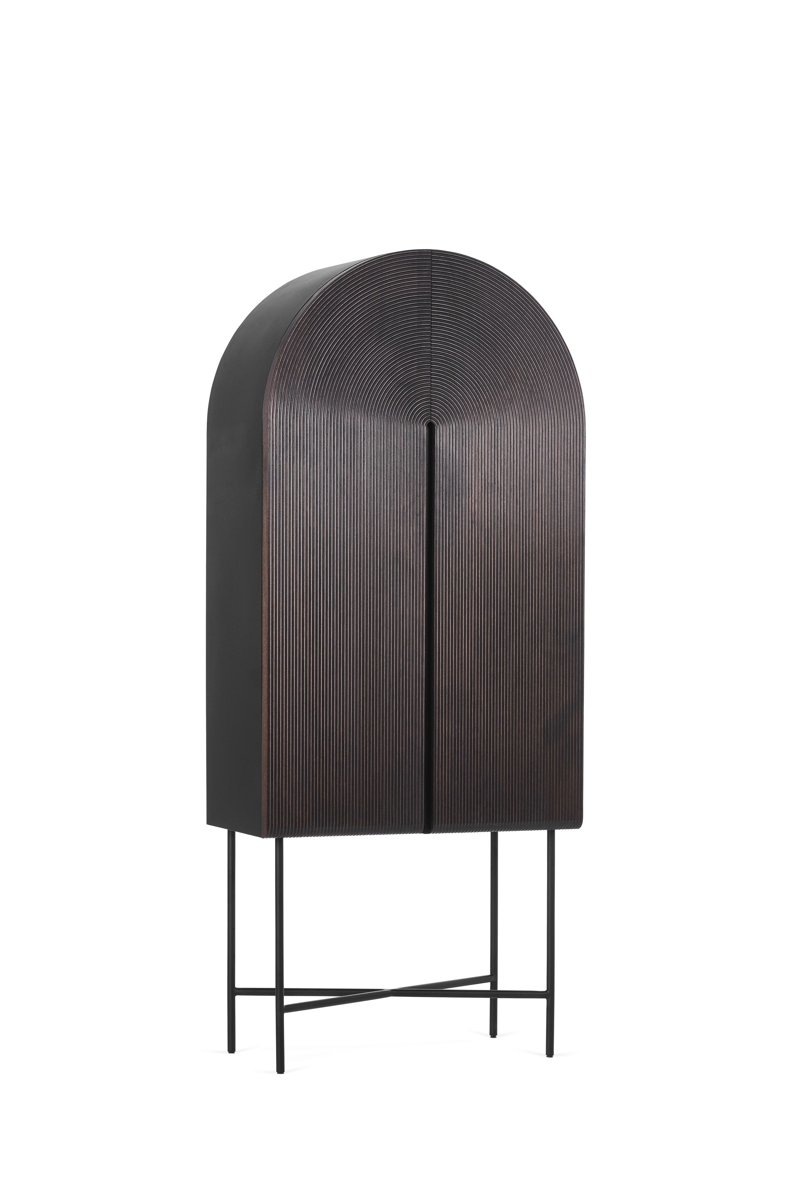 WAVES Solid wood bar cabinet with integrated lighting By Milla & Milli ...