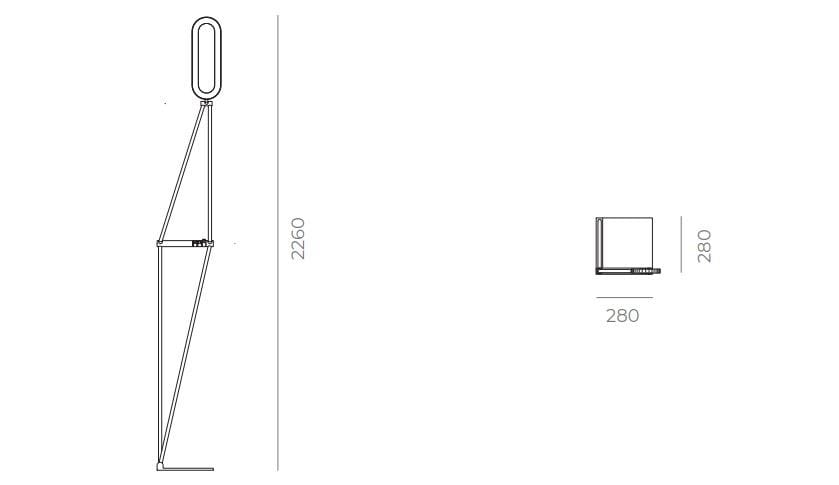 LED adjustable stainless steel floor lamp WAYD By Makris design K3m ...