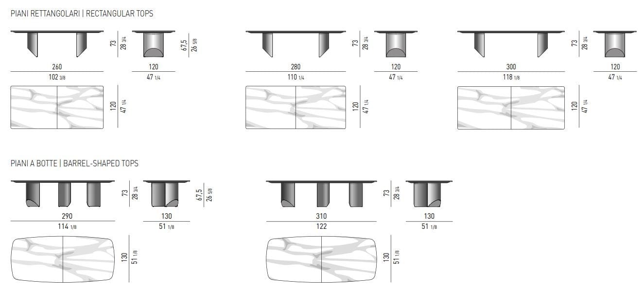 Tavolo da salotto rettangolare in marmo WEDGE - Minotti - Edilportale