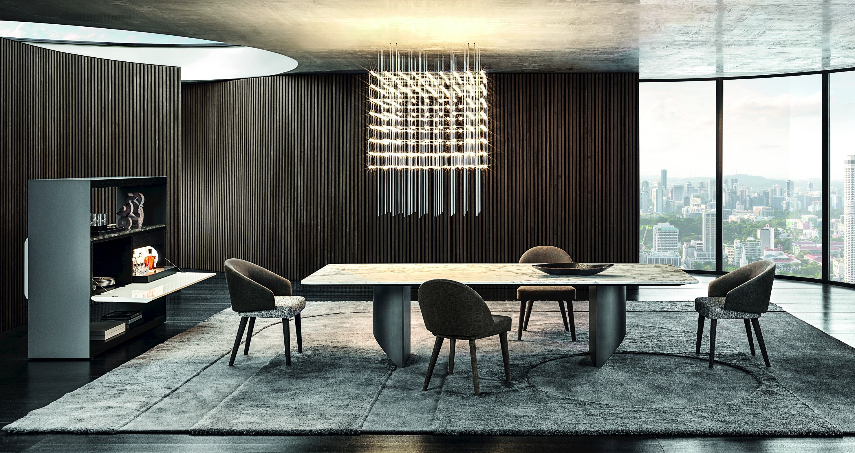 Tavolo da salotto rettangolare in marmo WEDGE - Minotti - Edilportale