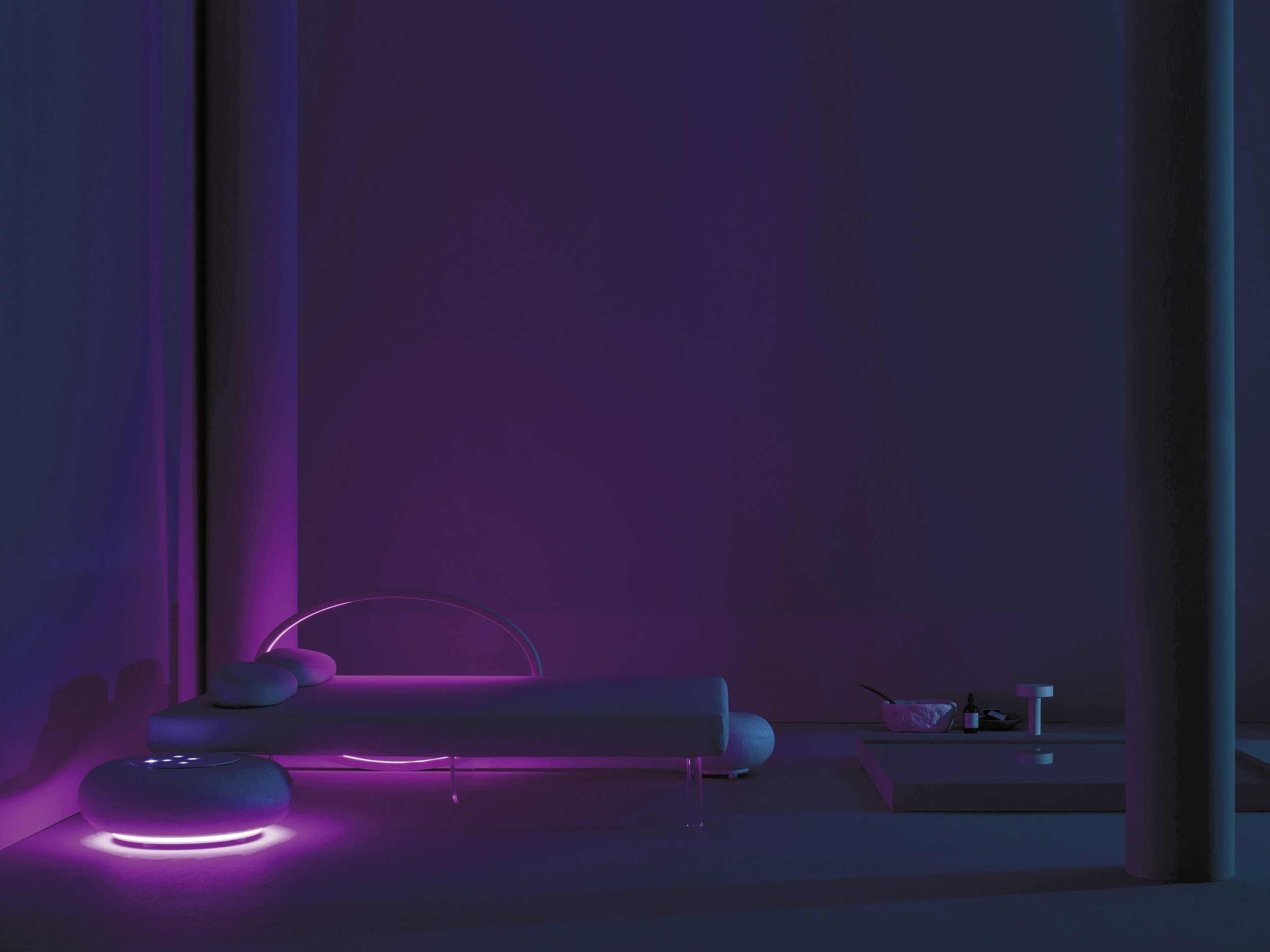 WELLNESS THERAPY Fixed fabric spa bed with chromotherapy By Varaschin ...